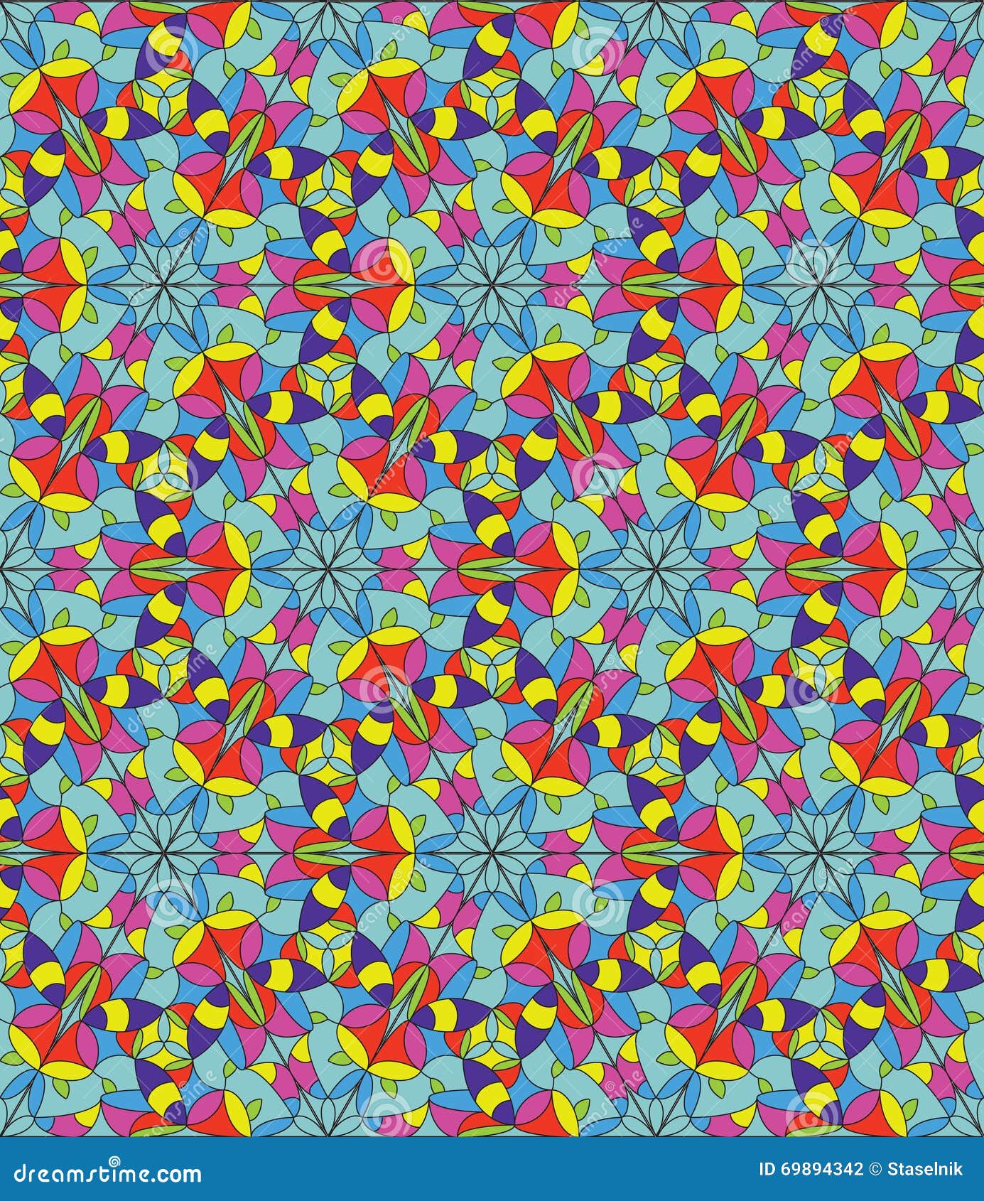 Seamless Pattern of Stained Glass Stock Vector - Illustration of ...