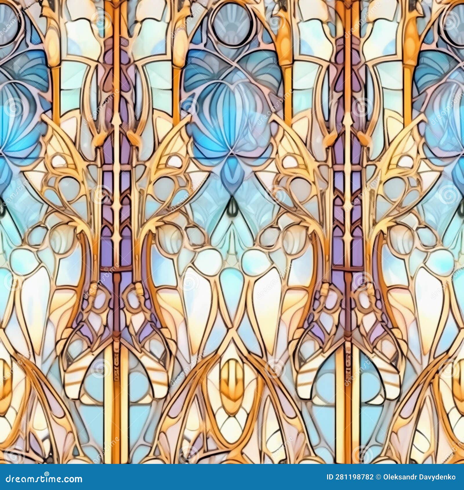 Seamless Pattern with Stained Glass Mosaic Multicolor Window. Texture ...
