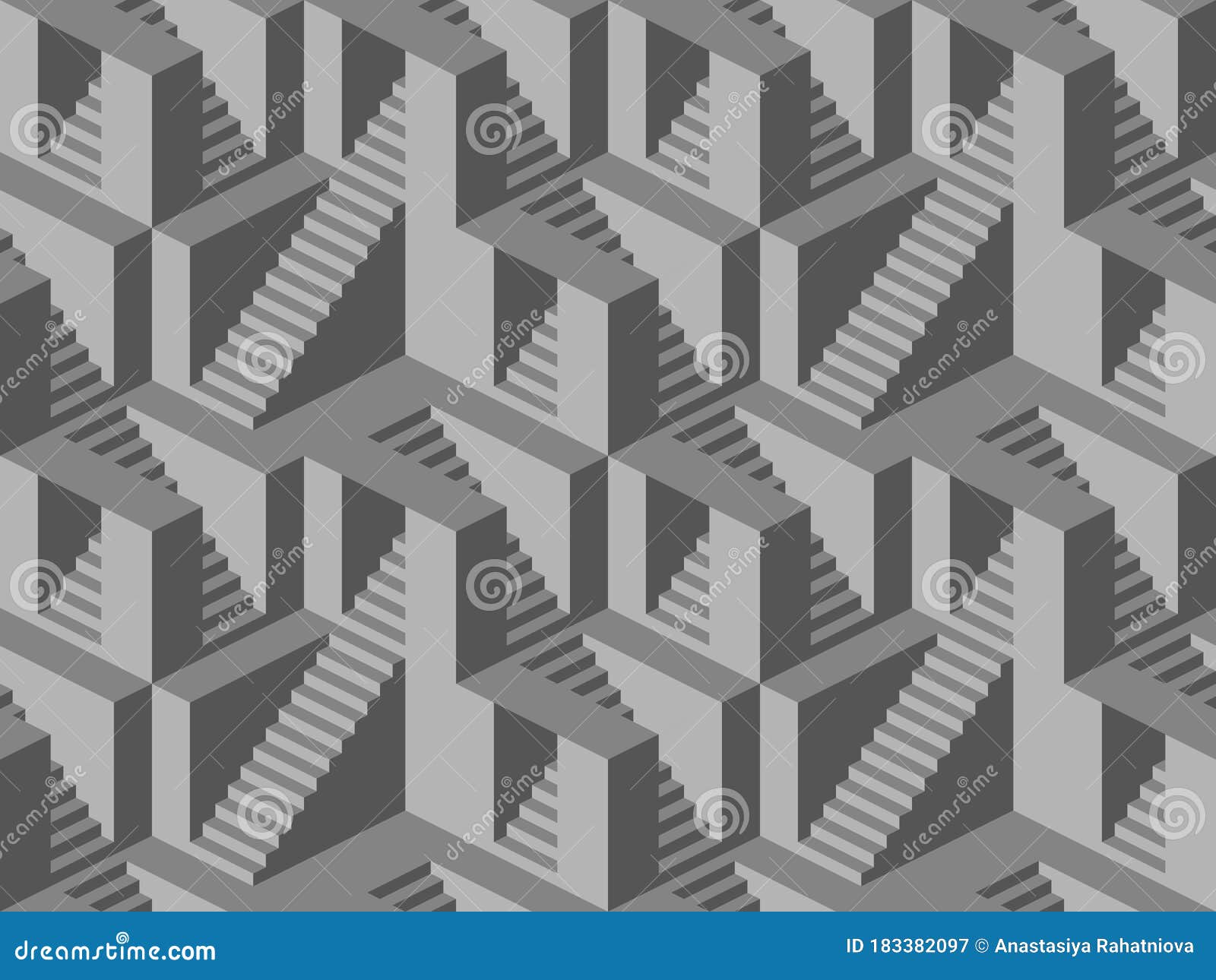 Seamless Pattern with Stairs Making an Optical Illusion Stock Vector ...