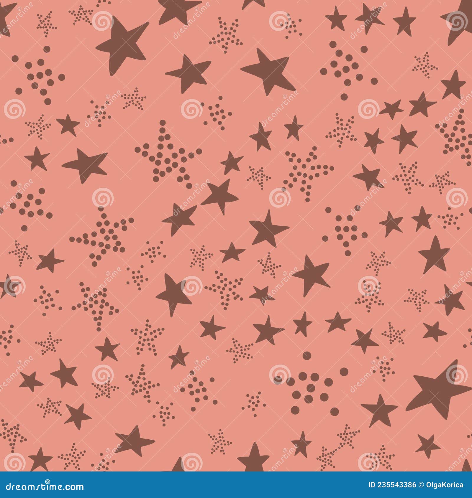 Seamless Pattern, Star Asterisk, Ash Pink Design Vector Illustration ...