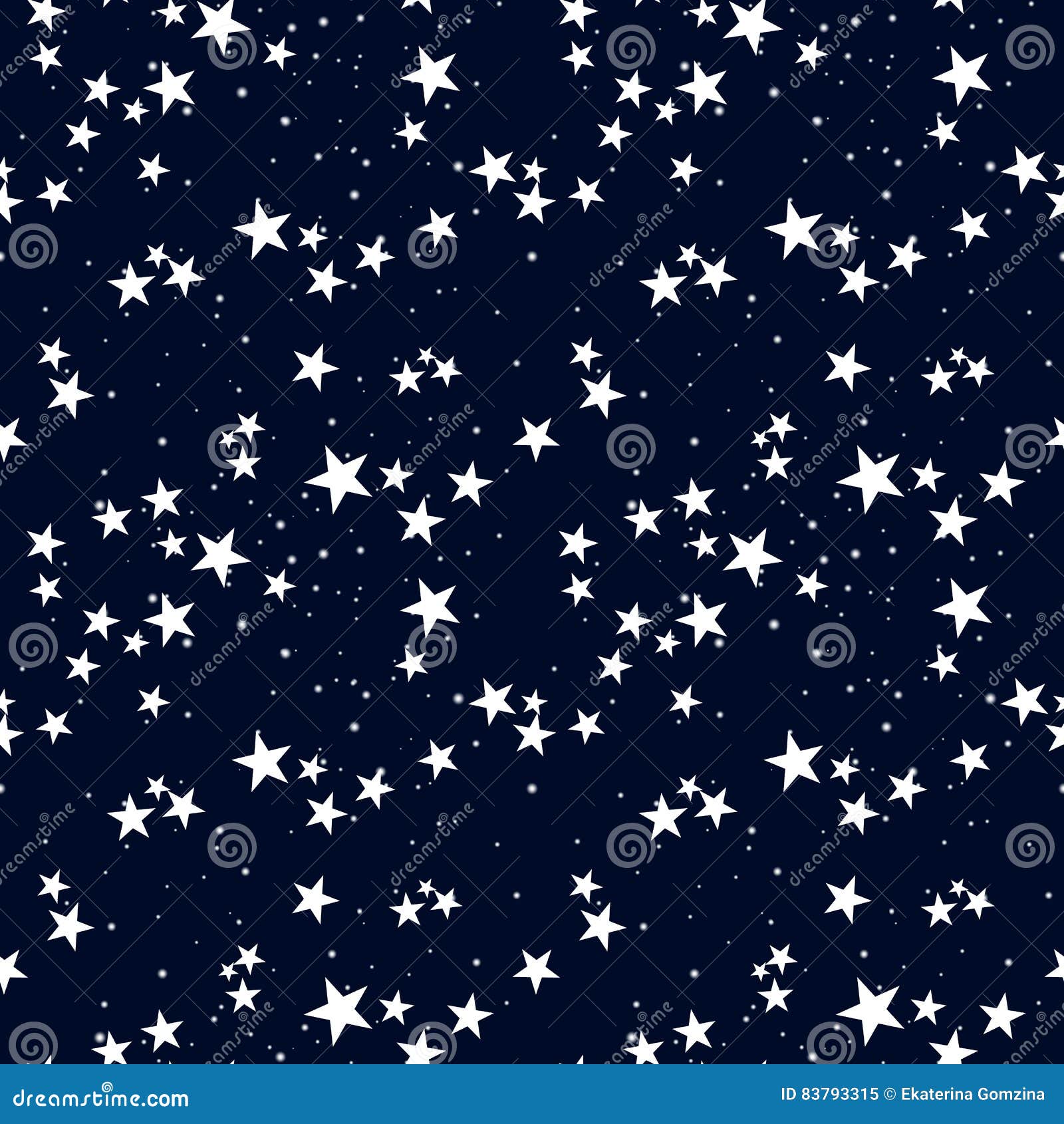 Seamless Pattern with Star in Dark Sky. Stock Vector - Illustration of ...