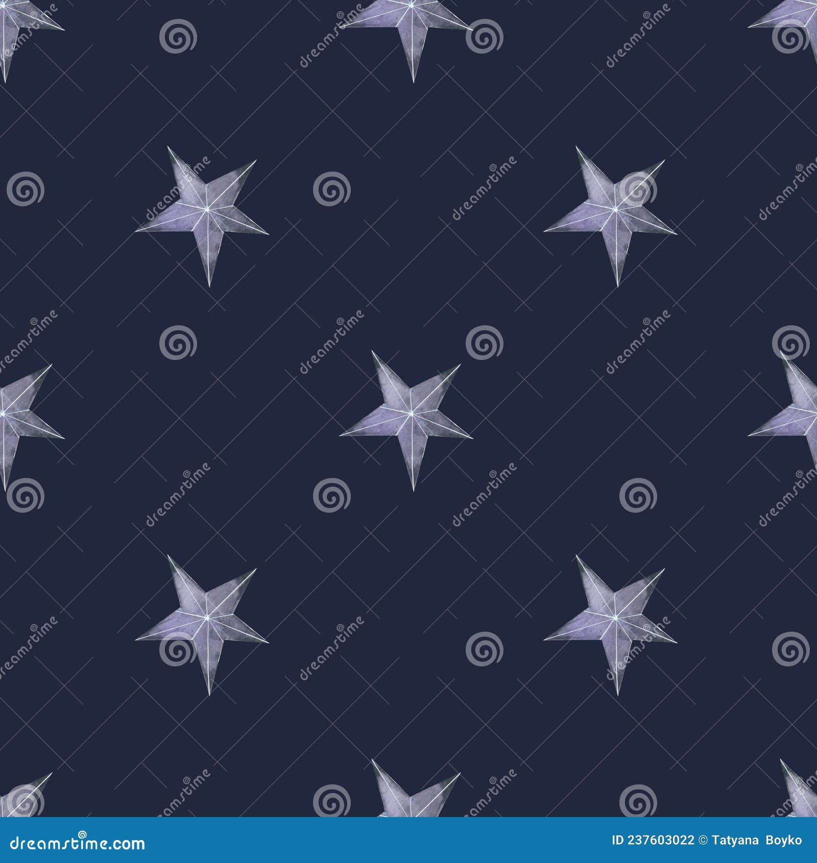 Seamless Pattern with Star in Dark Sky. Stock Illustration ...