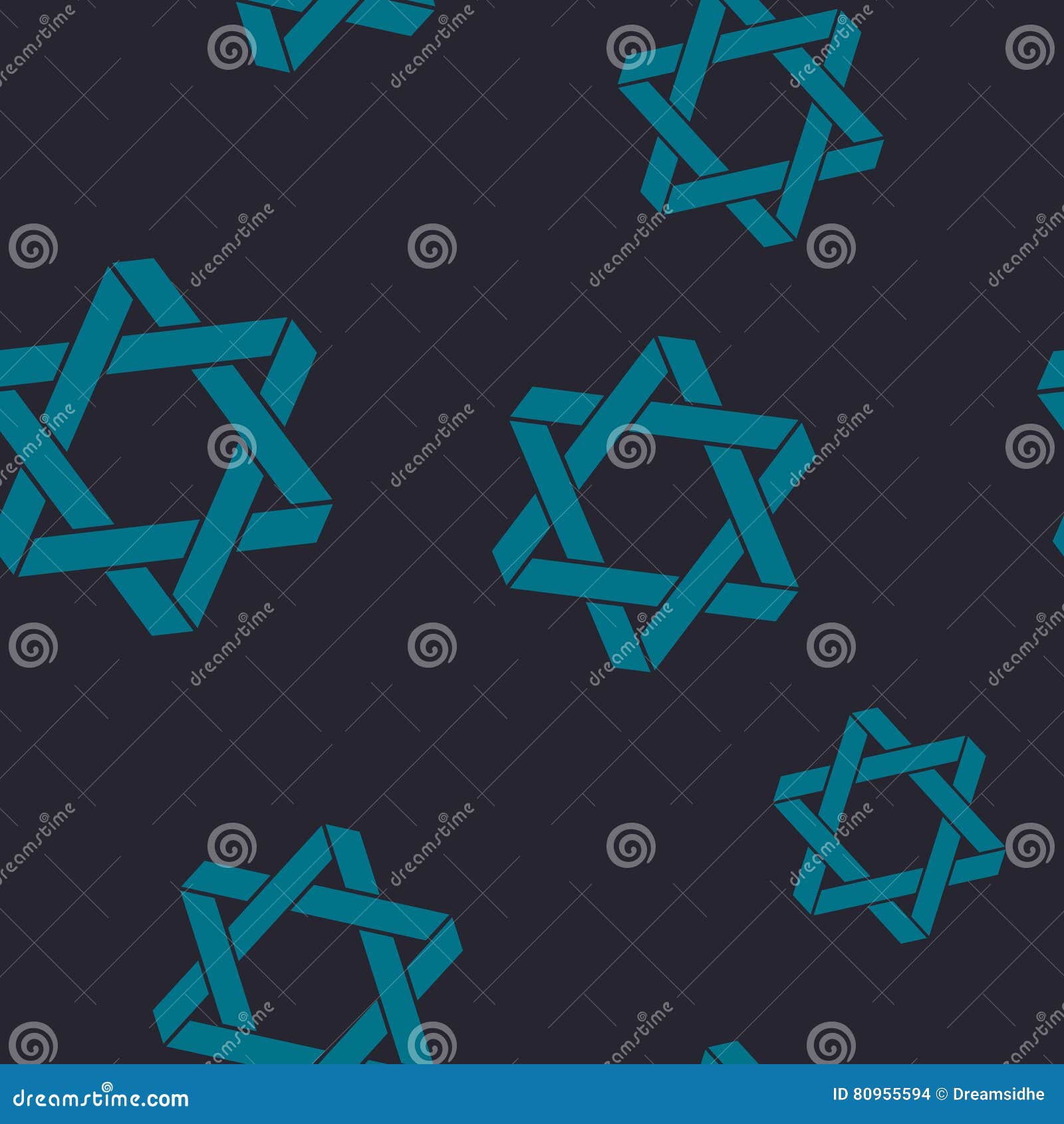 Seamless Pattern with Star of David Traditional Jewish Symbol Stock ...