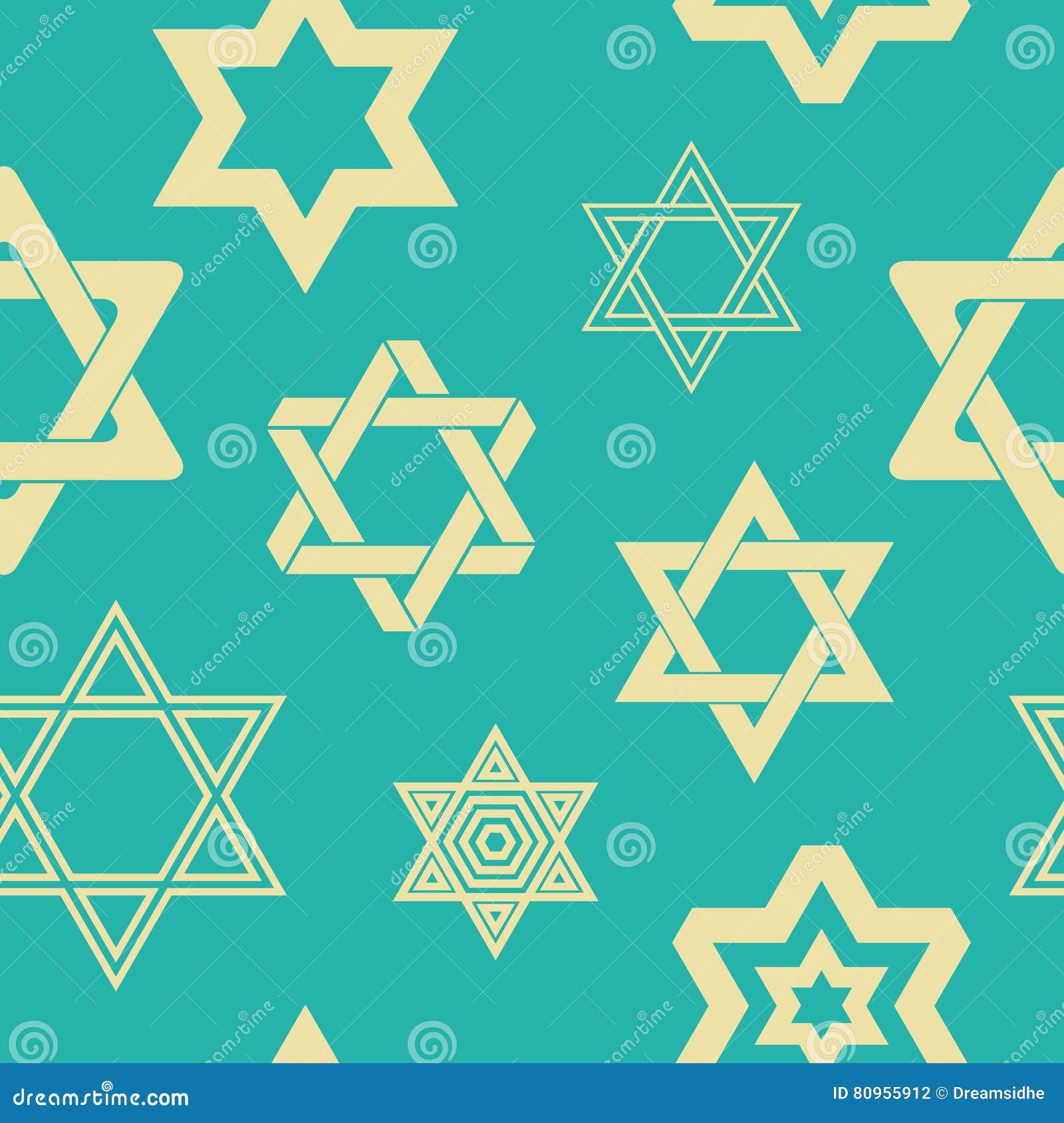 Seamless Pattern with Star of David Traditional Jewish Symbol Stock ...