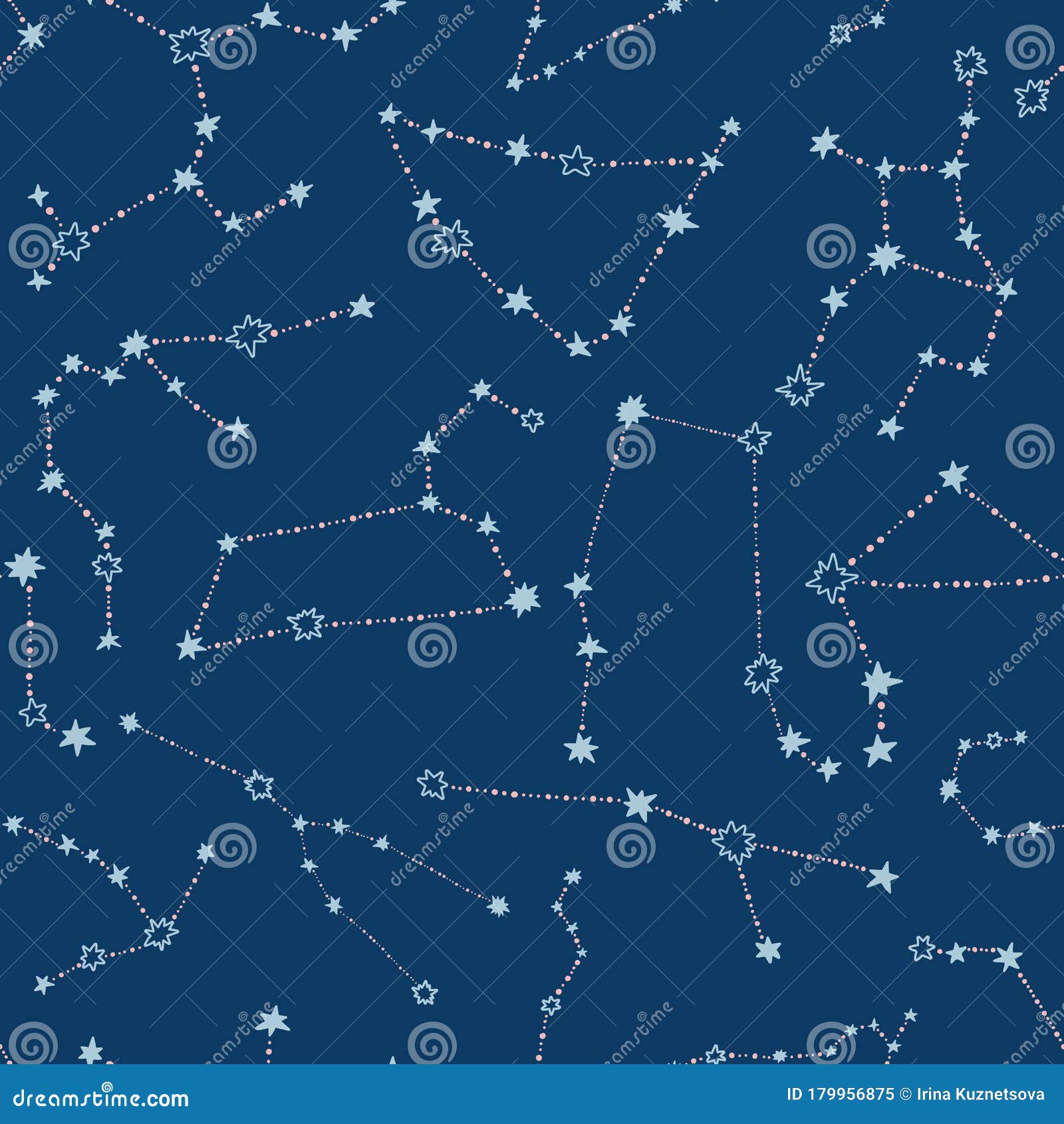 Seamless Pattern with a Star Sky. Background with Constellations of ...
