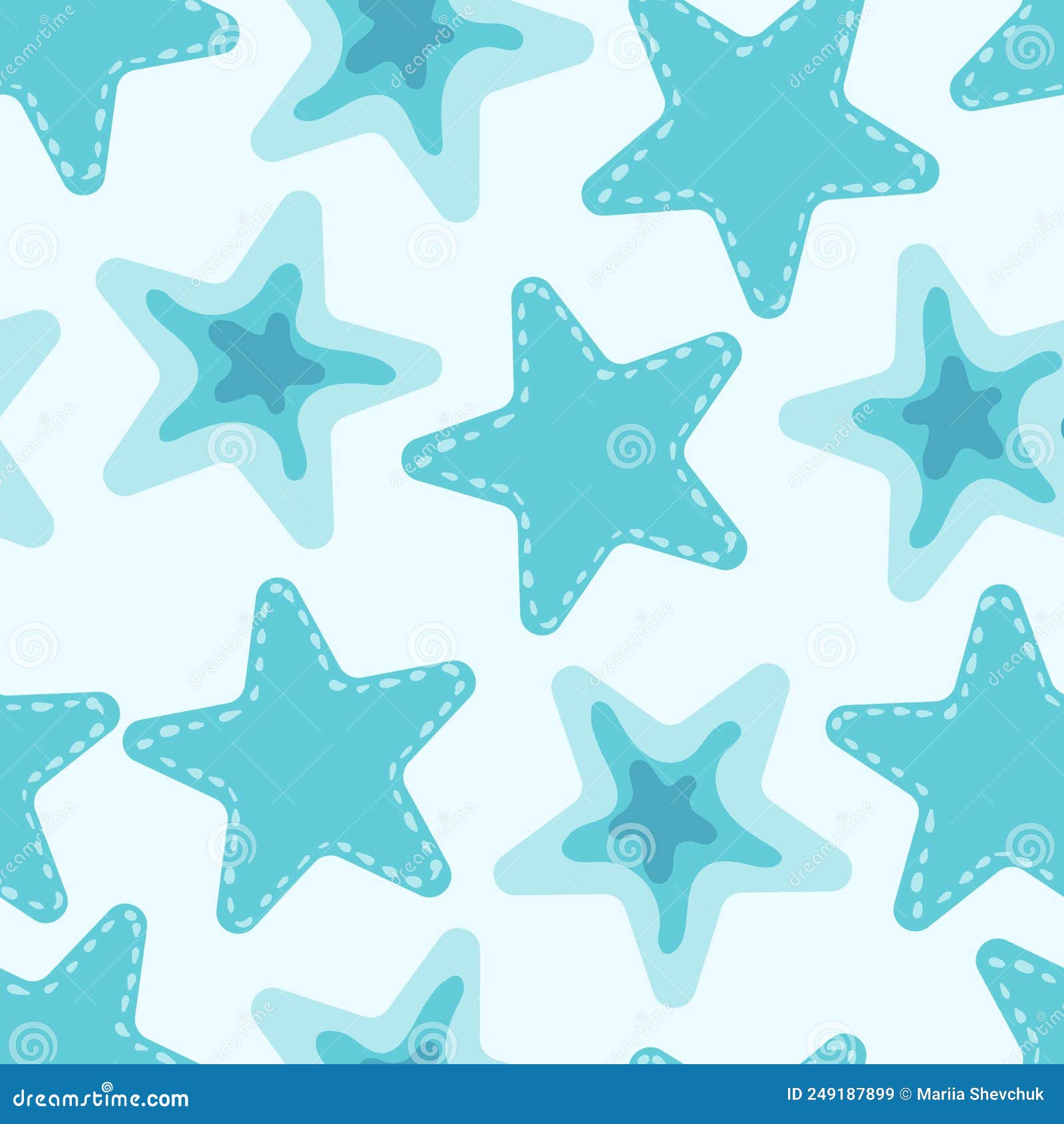 Seamless Pattern with Starfish. Sea Starfish Pattern. Cute Vector ...