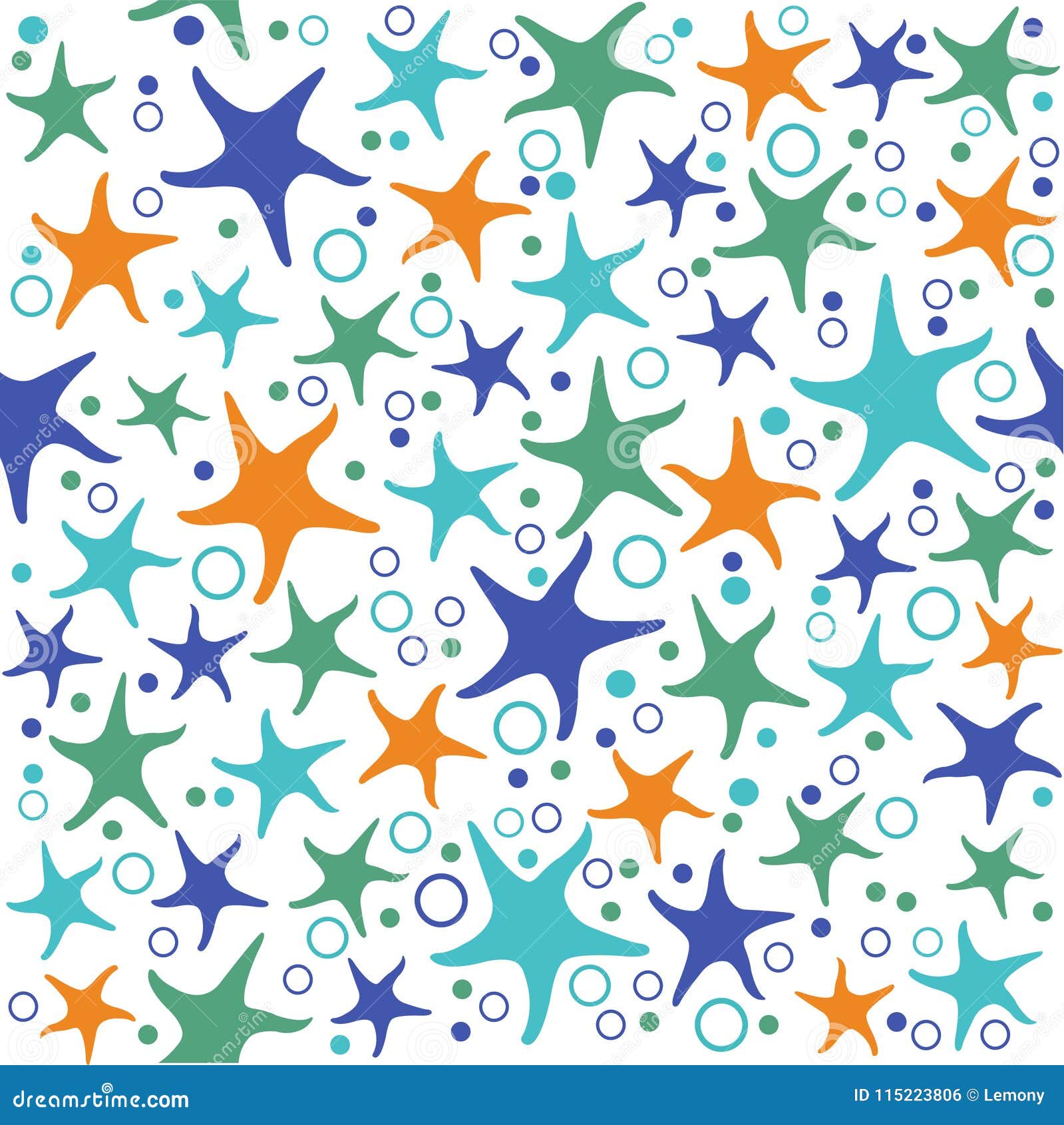 Seamless Pattern with Starfish Stock Vector - Illustration of abstract ...