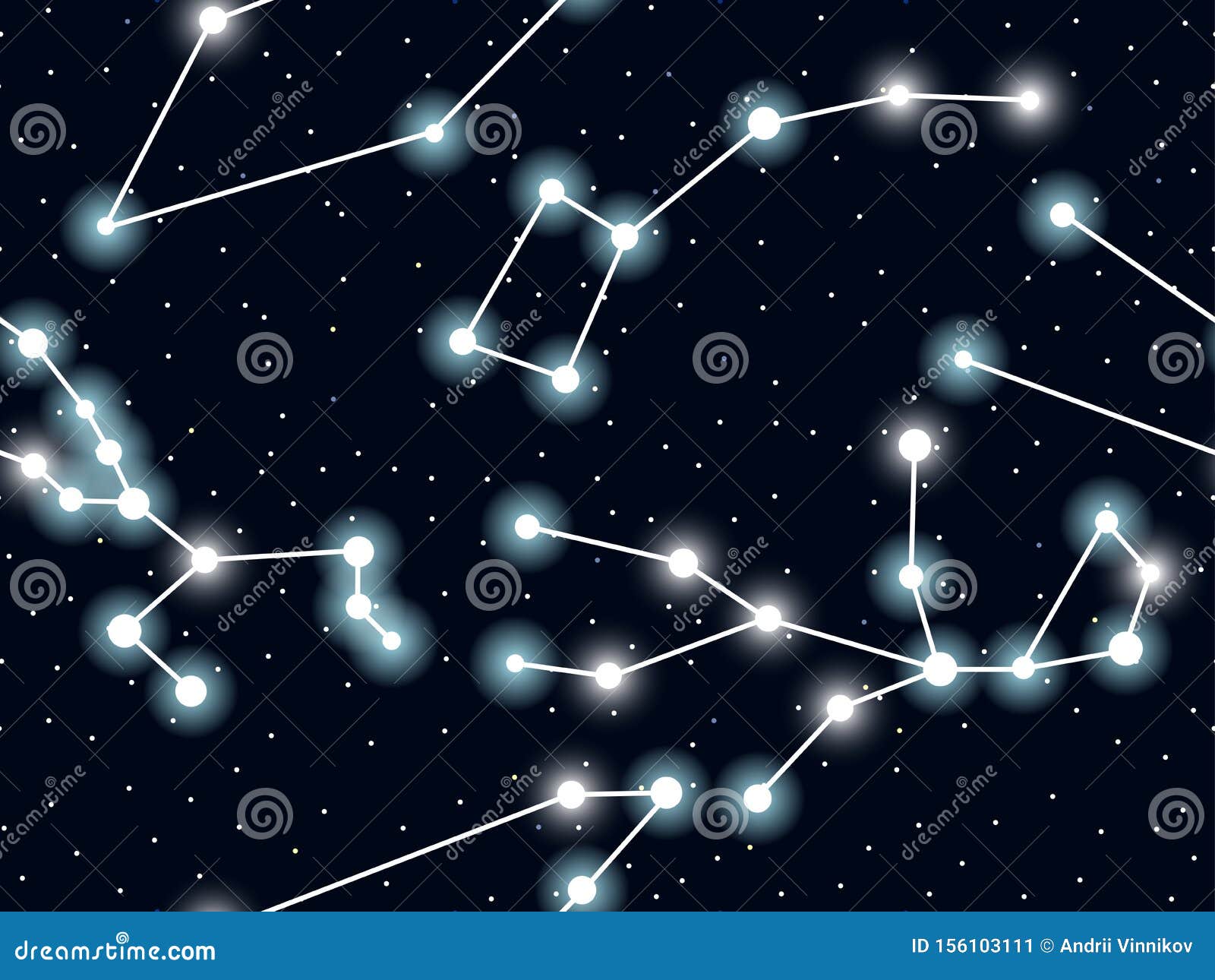 Seamless Pattern Starry Sky with the Constellations of Ursa Minor ...