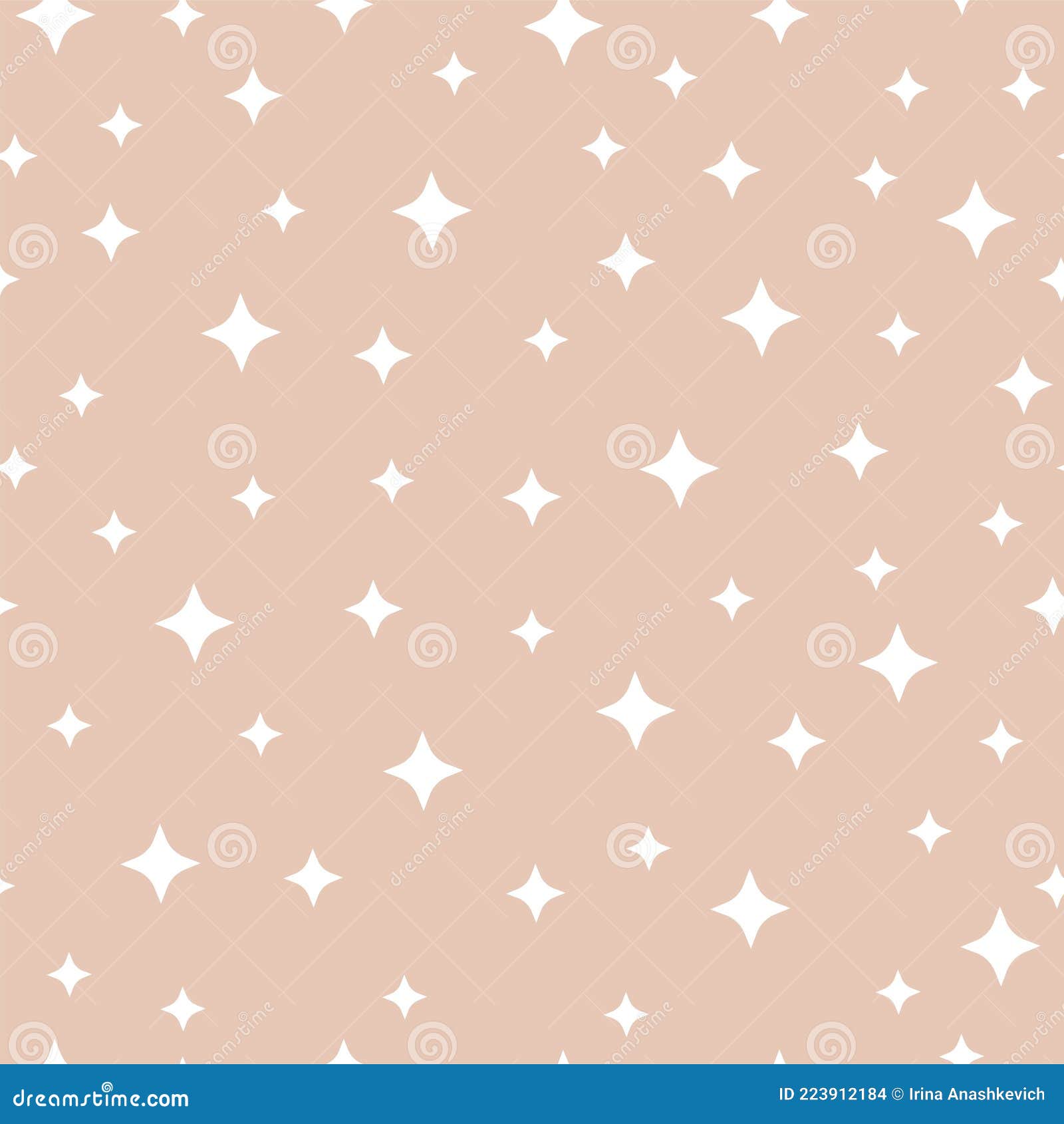 Seamless Pattern with Stars on a Beige Background. Vector Illustration ...