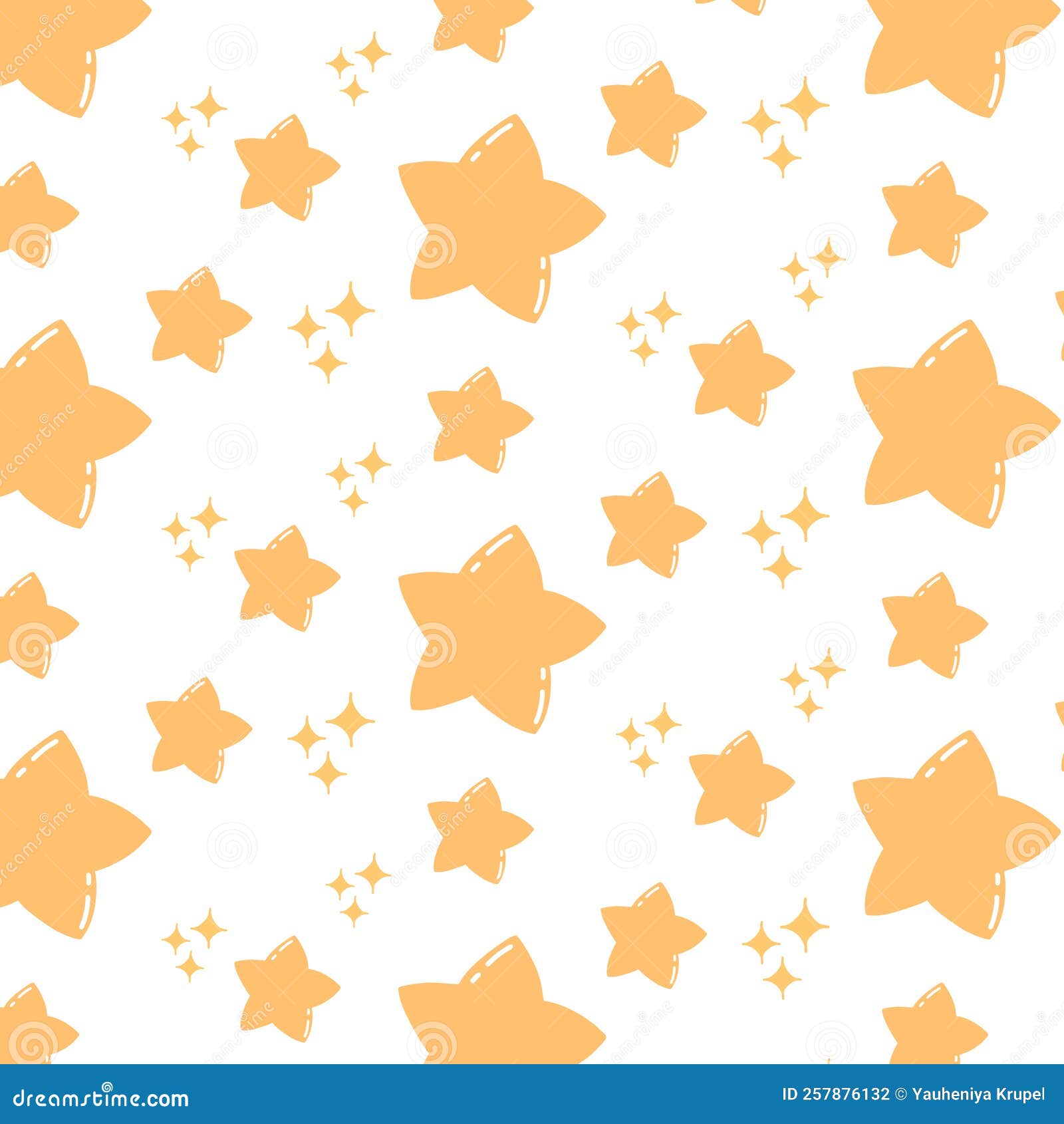 Seamless Pattern with Stars. Cartoon Style. Childish Print with Stars ...