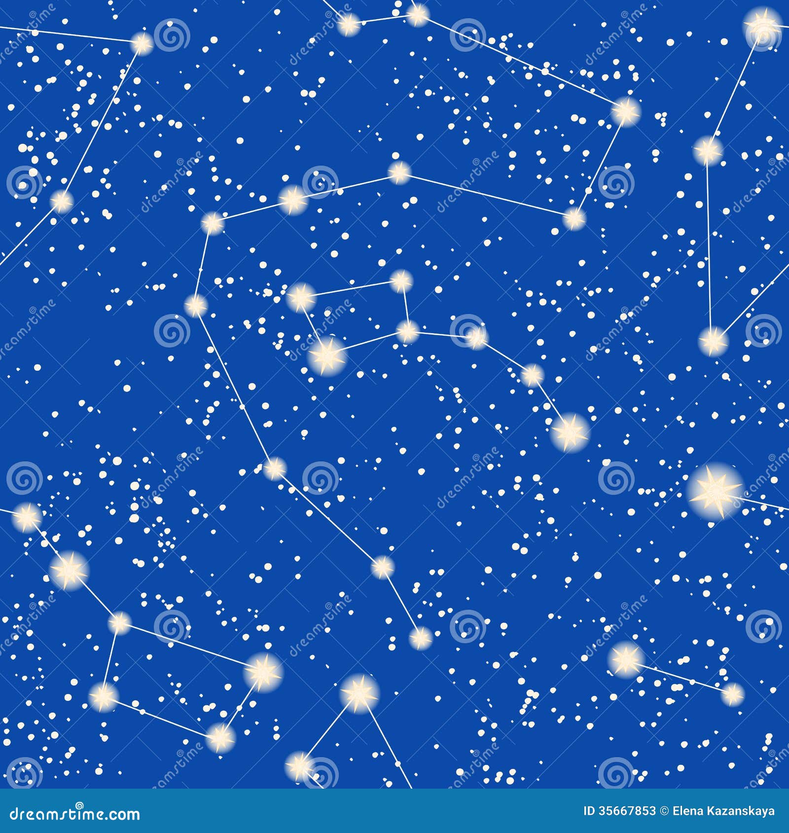 Seamless Pattern with Stars and Constellations Stock Illustration ...