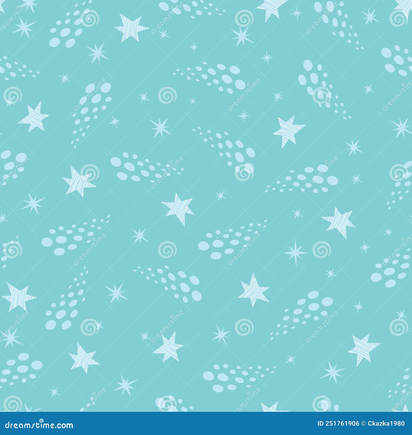 Seamless Pattern with Stars in the Doodle Style. Stock Vector ...
