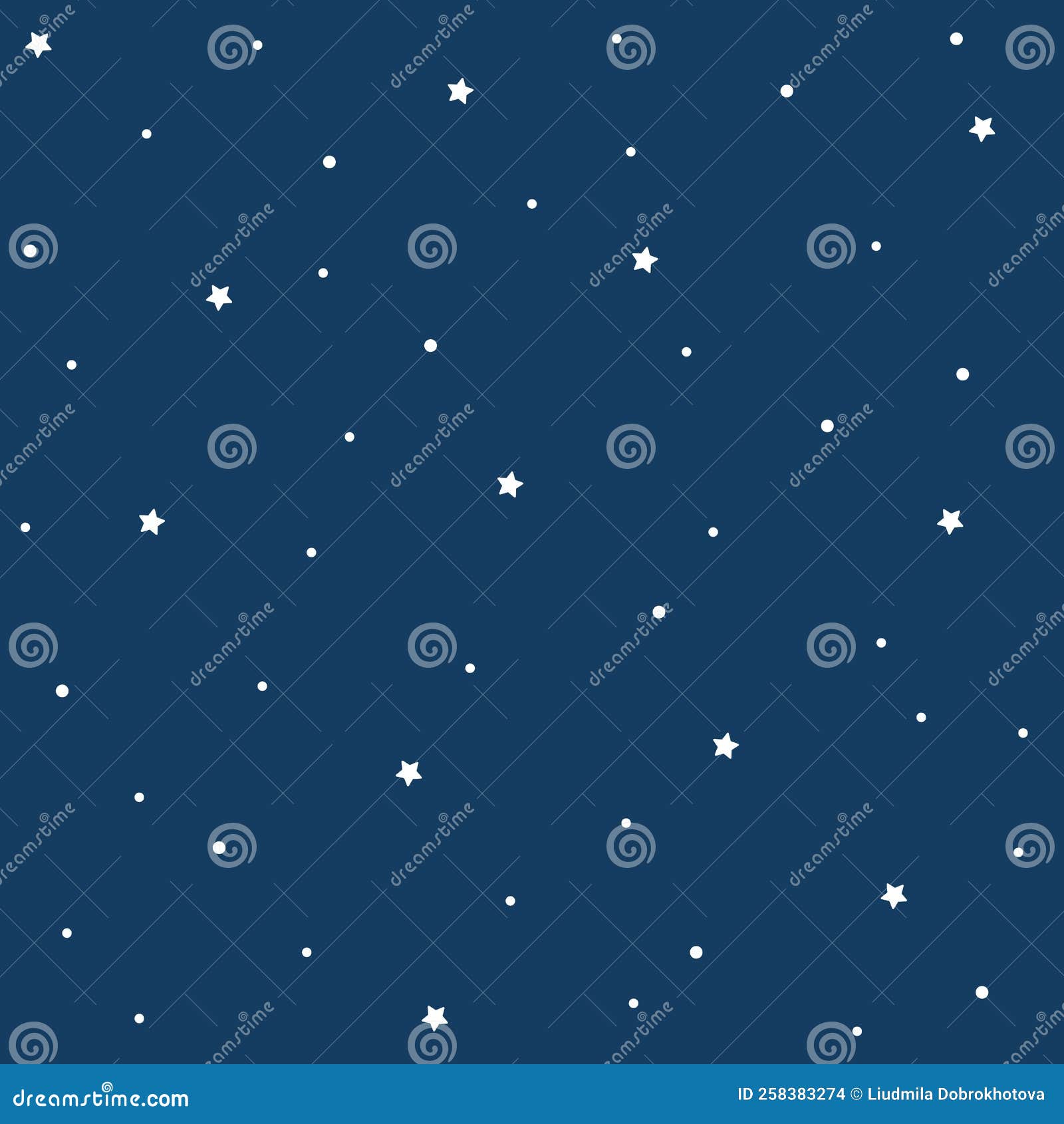 Seamless Pattern with Stars. Vector Night Sky Stock Vector ...
