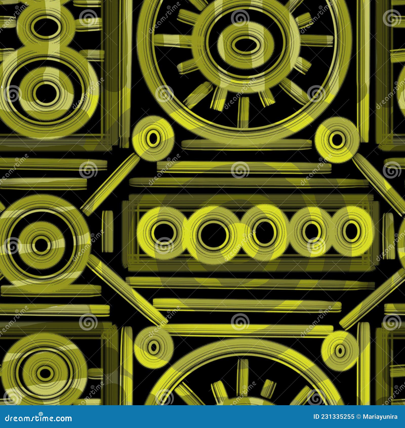 Seamless Pattern Steampunk Style Illustrations Stock Illustration ...