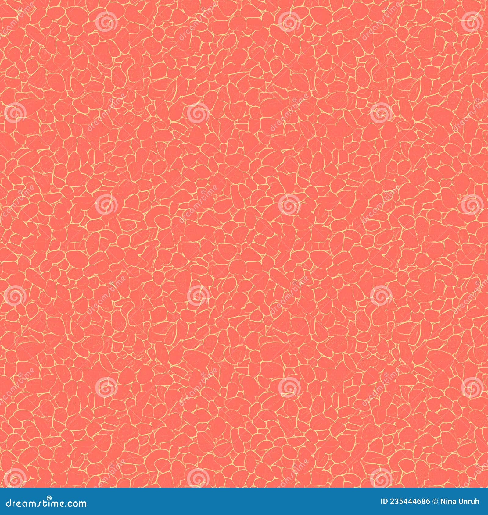 Seamless Pattern Of Stones Or Smooth Pebbles In Coral Color.Square ...