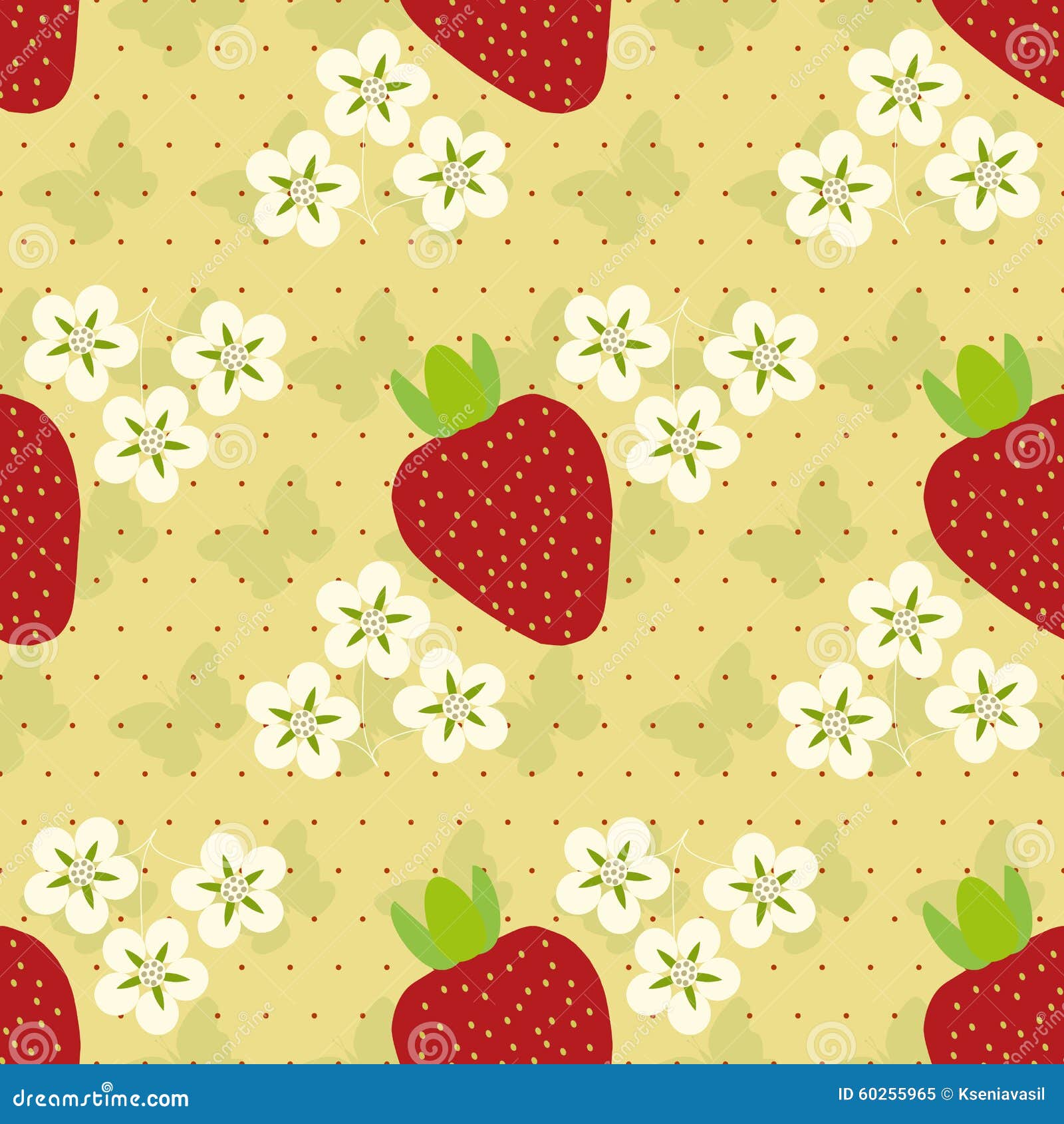 Seamless Pattern with Strawberries Stock Vector - Illustration of juicy ...