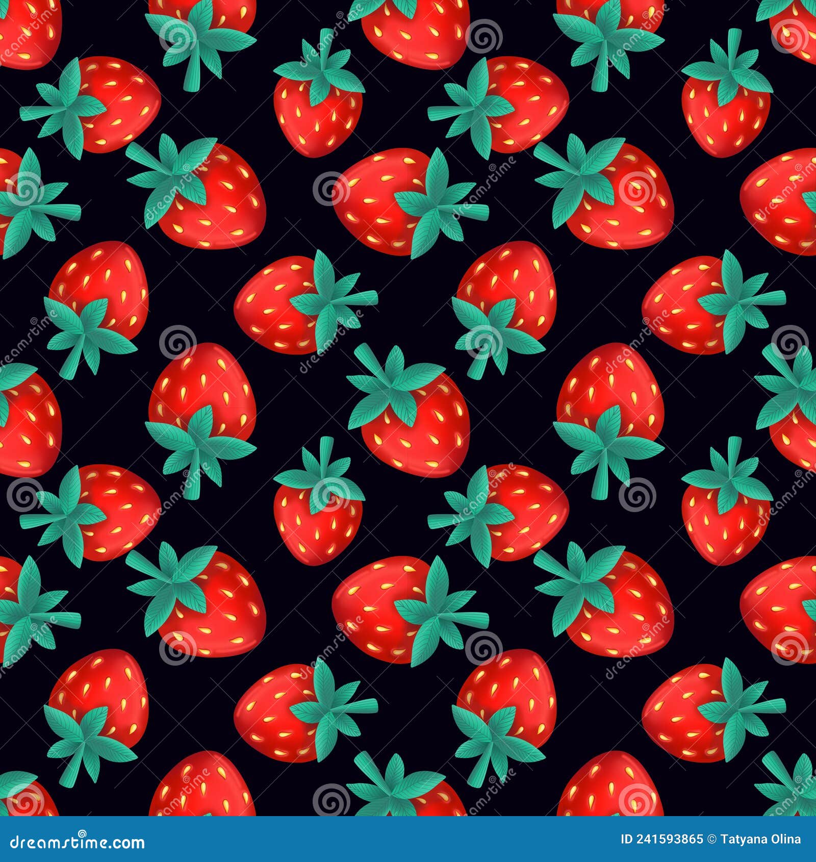 Seamless Pattern with Strawberry Stock Illustration - Illustration of ...