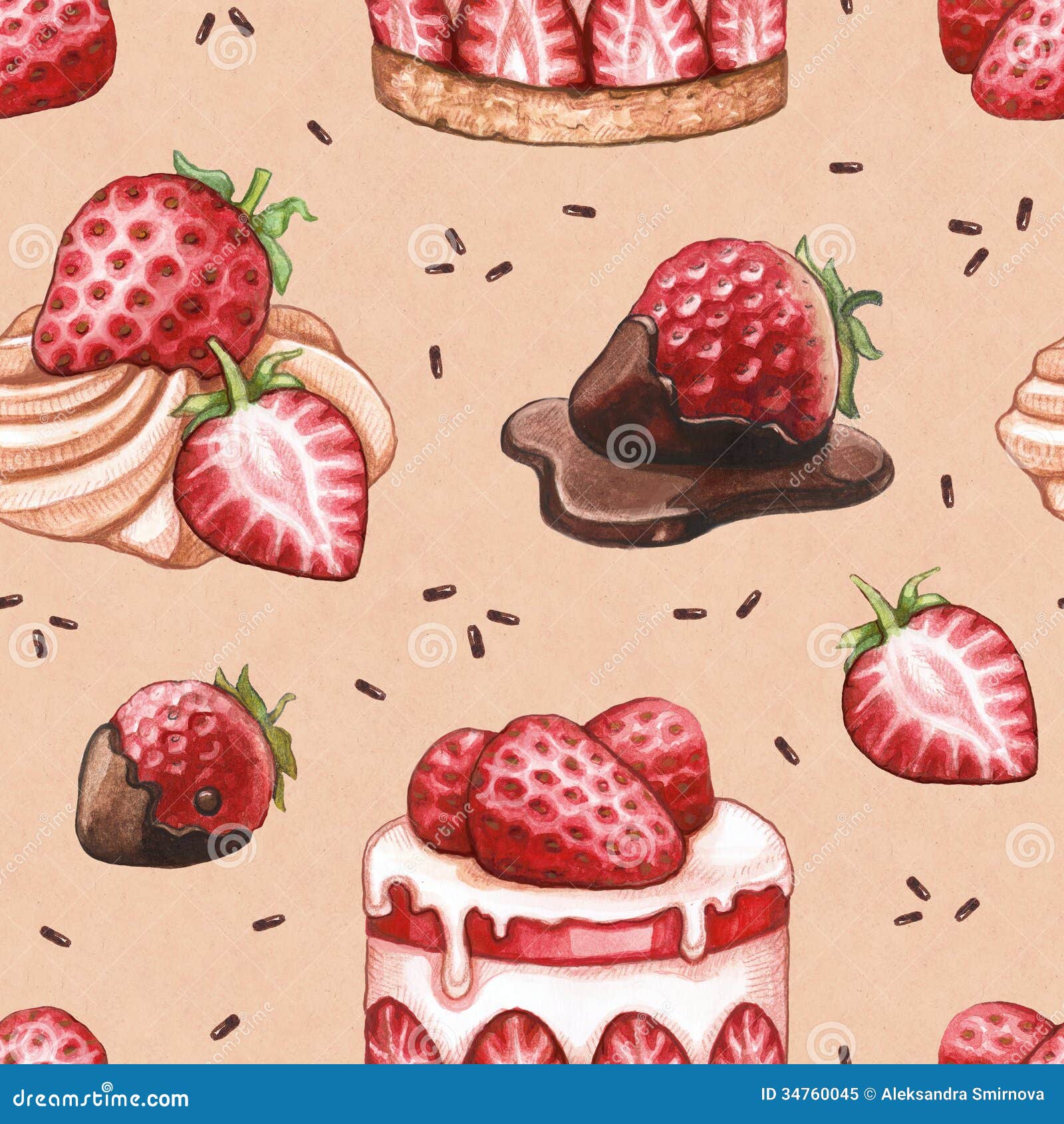 Strawberry Cake, Illustration Drawing Style, Afternoon Tea Royalty-Free ...