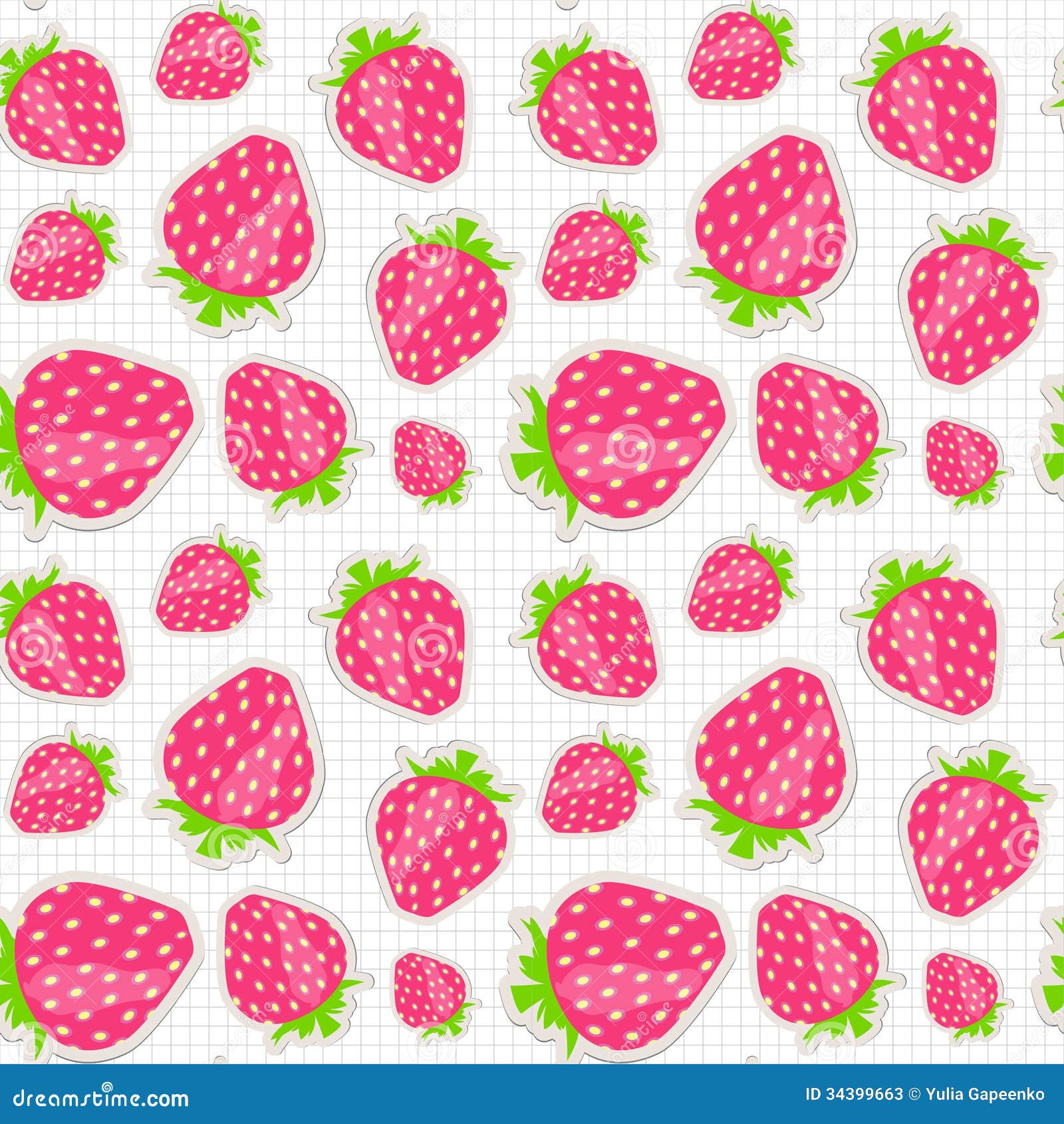 Seamless Pattern with Strawberry. Vector Stock Vector - Illustration of ...
