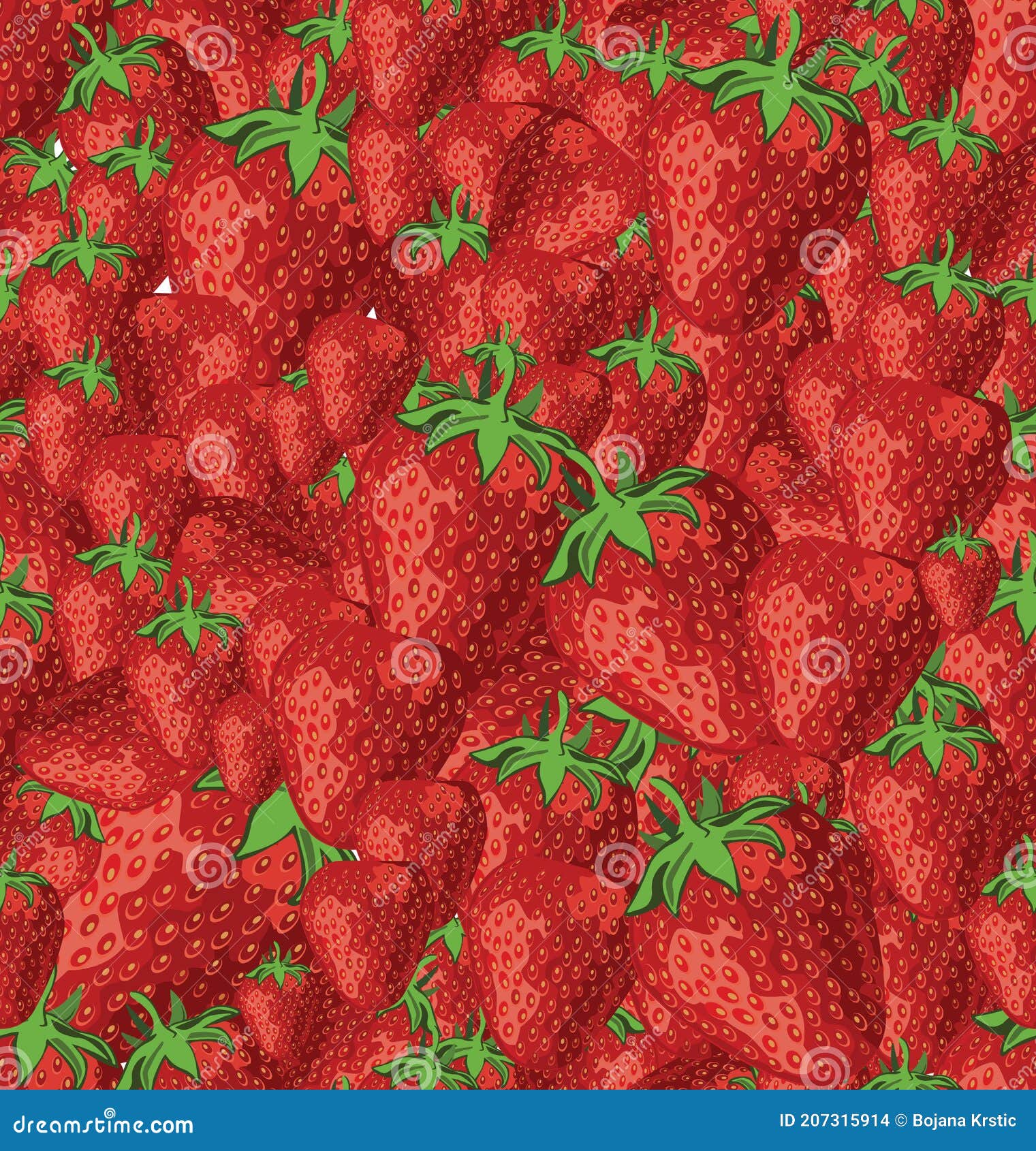 Seamless Pattern with Strawberry on White Background Stock Vector ...