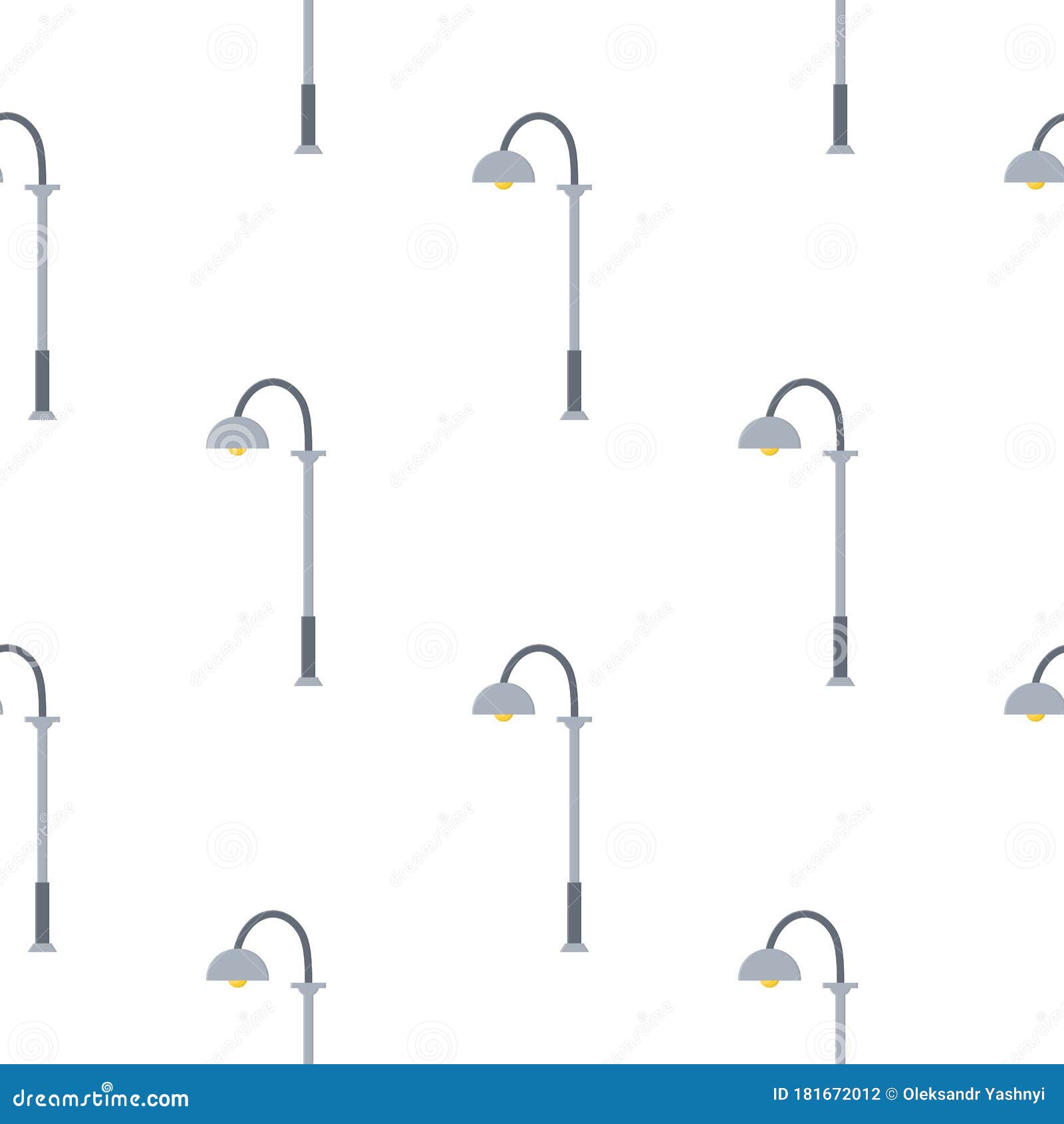 Seamless Pattern with Street Lights Cartoon Isolated on White ...