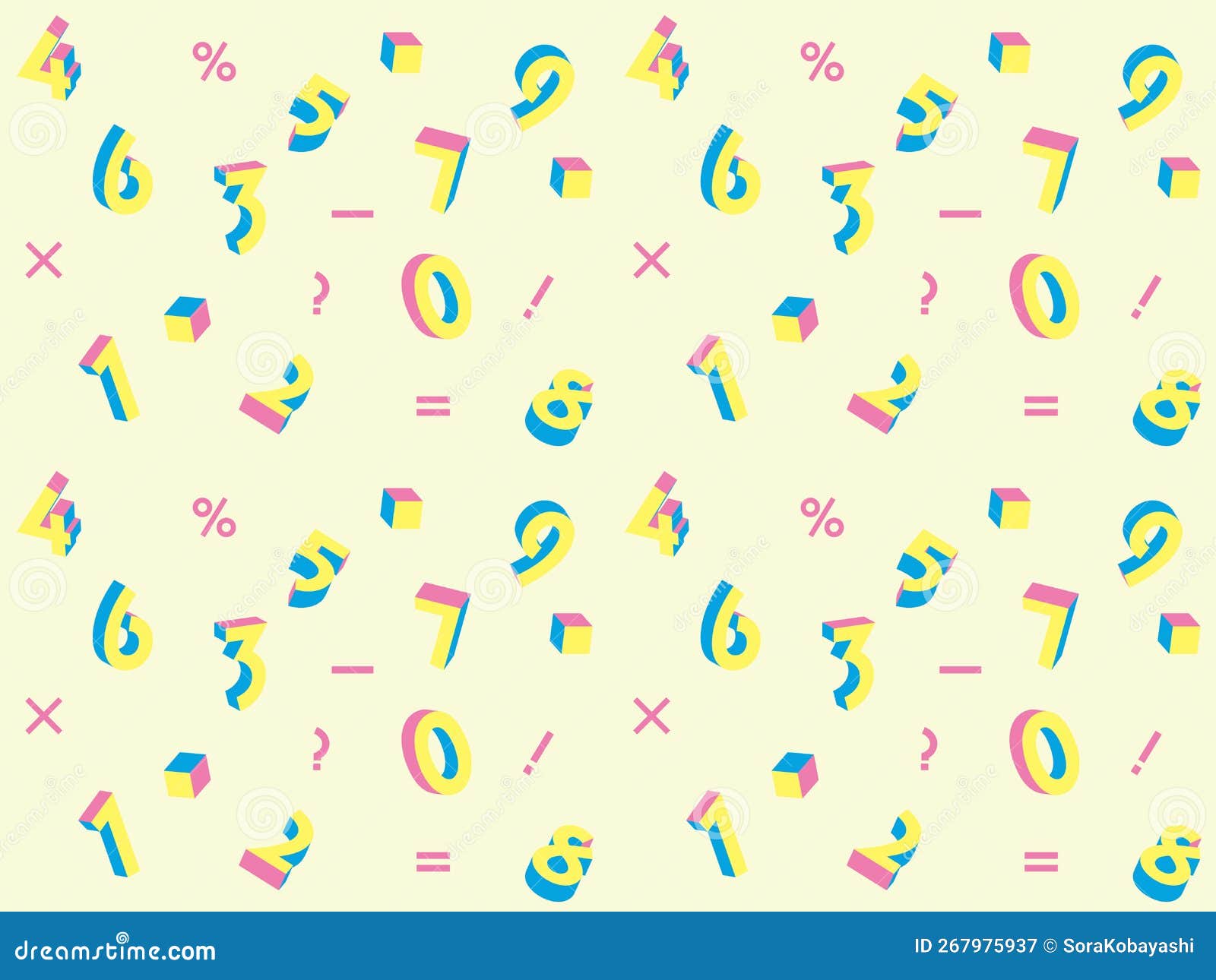 Seamless Pattern Studded with Colorful Numbers Stock Vector ...