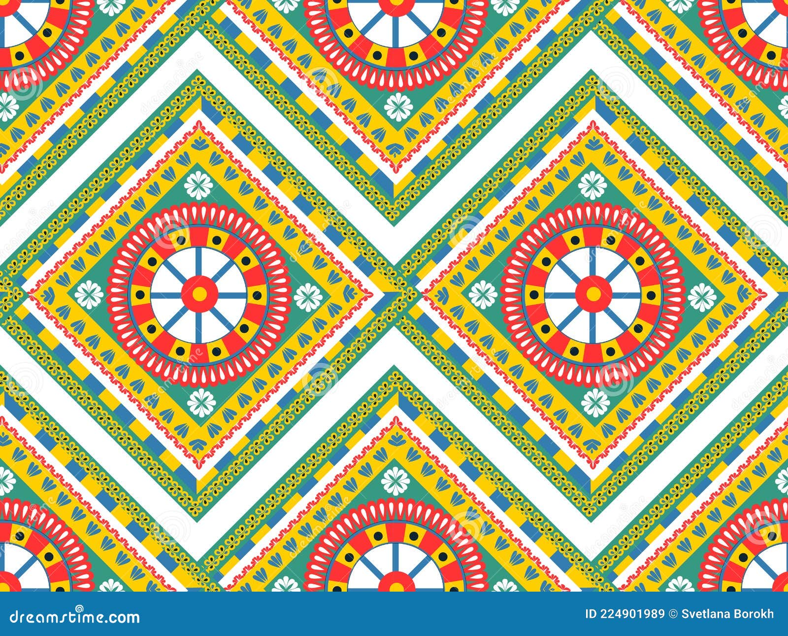 Seamless Pattern in Style Carretto Siciliano. Sicilian Repeating ...