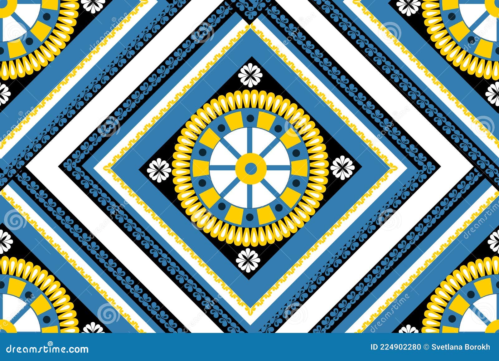 Seamless Pattern in Style Carretto Siciliano. Sicilian Repeating ...