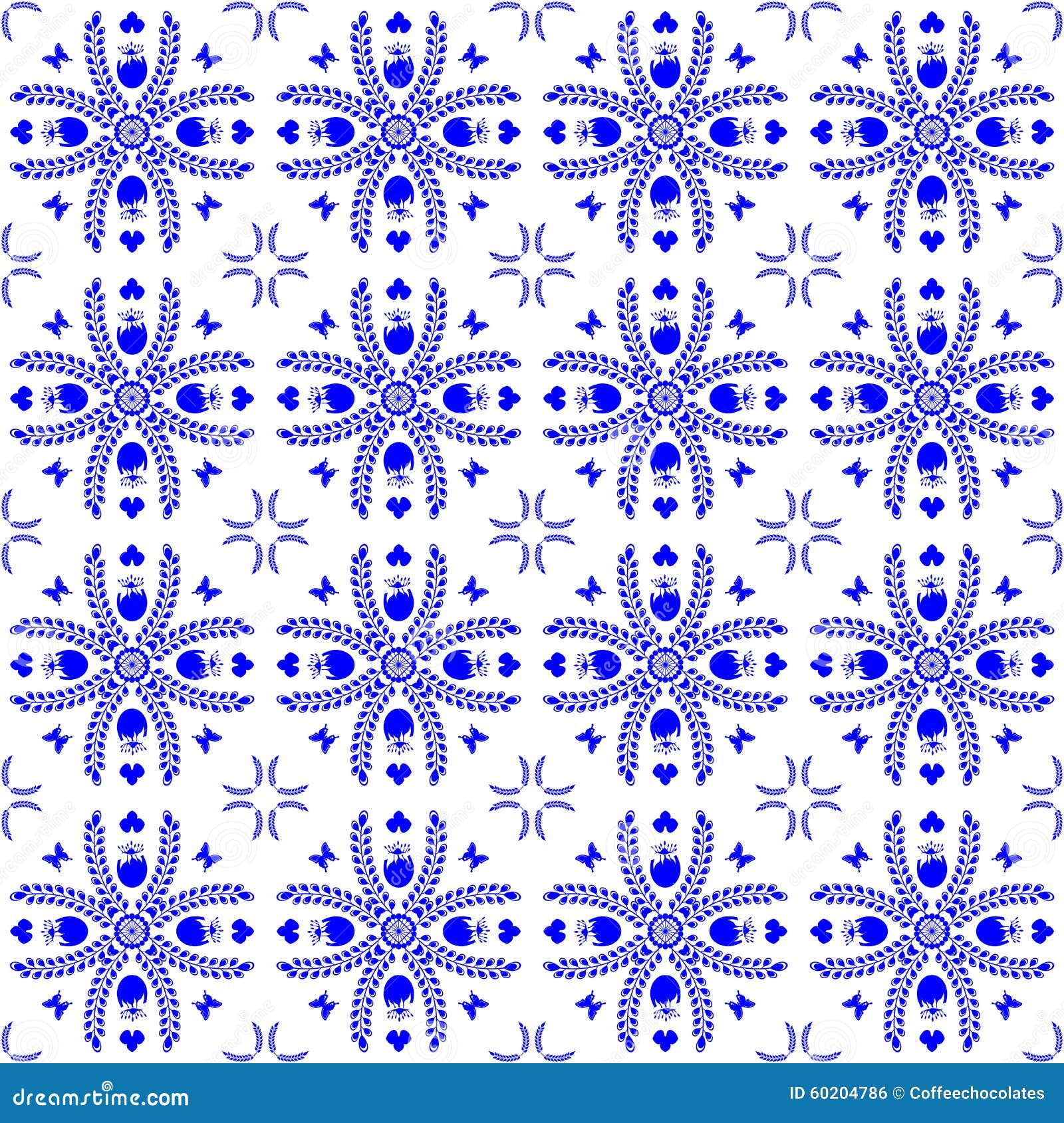 Seamless Pattern in the Style of Dutch Tiles Stock Vector ...