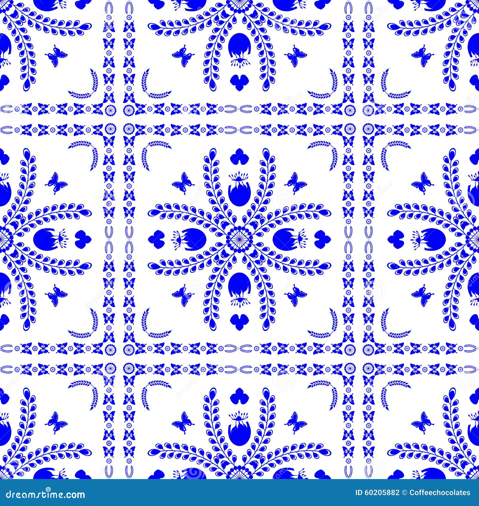 Seamless Pattern in the Style of Dutch Tiles Stock Vector ...