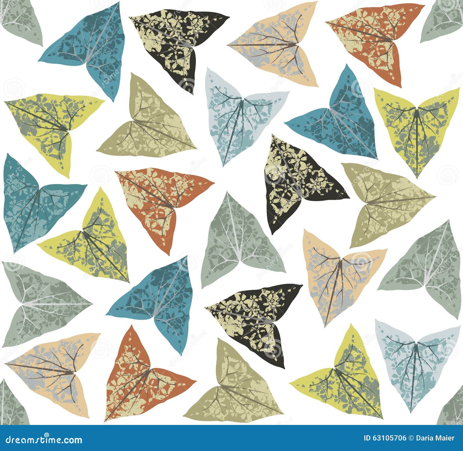 Seamless Pattern with Stylish Leaves Stock Vector - Illustration of ...