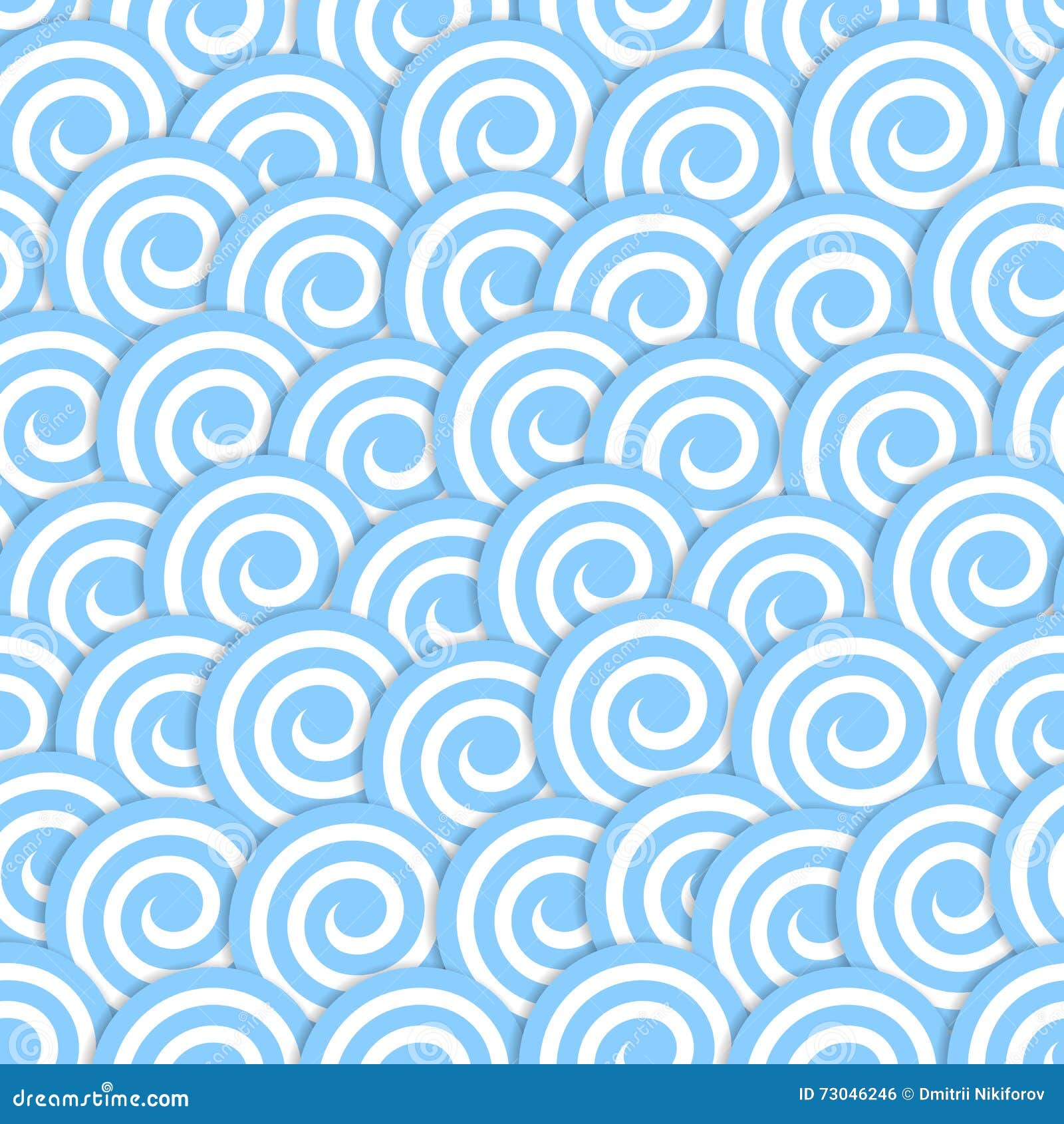Seamless Pattern with Stylized Blue Waves Surf Stock Vector ...