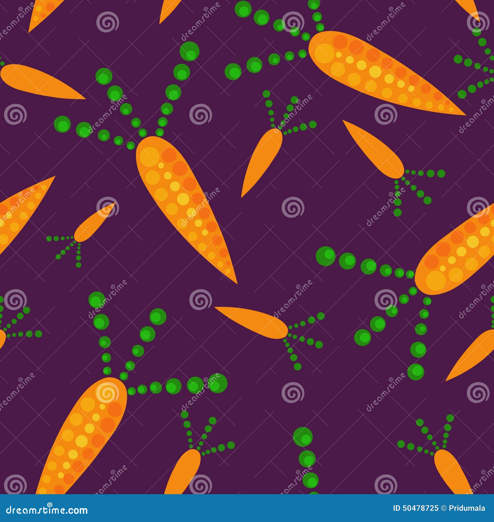 Seamless Pattern with Stylized Carrot. Stock Vector - Illustration of ...