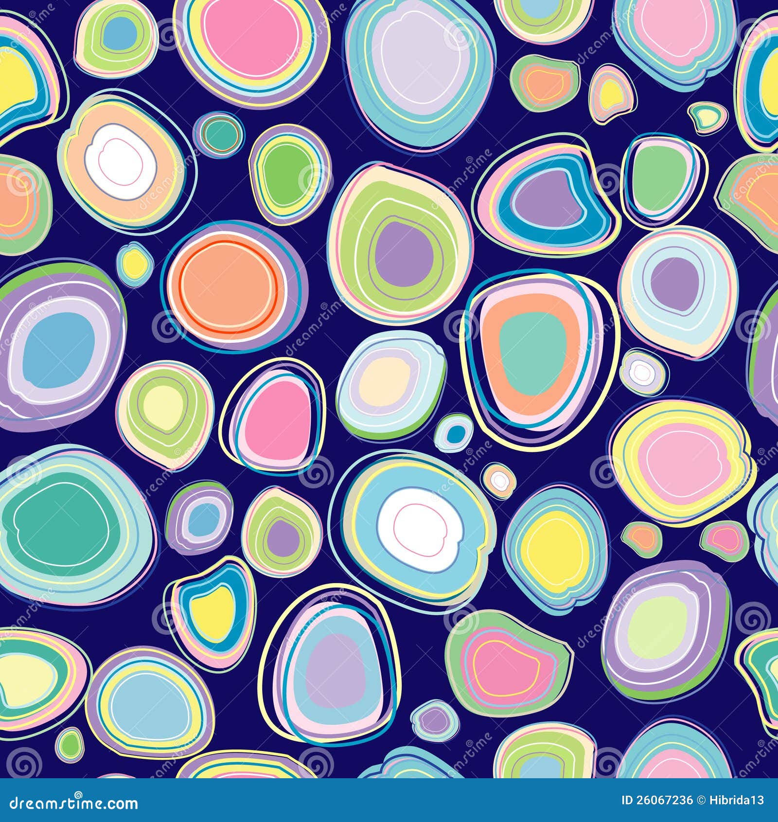 Seamless Pattern with Stylized Colored Circle Stock Vector ...