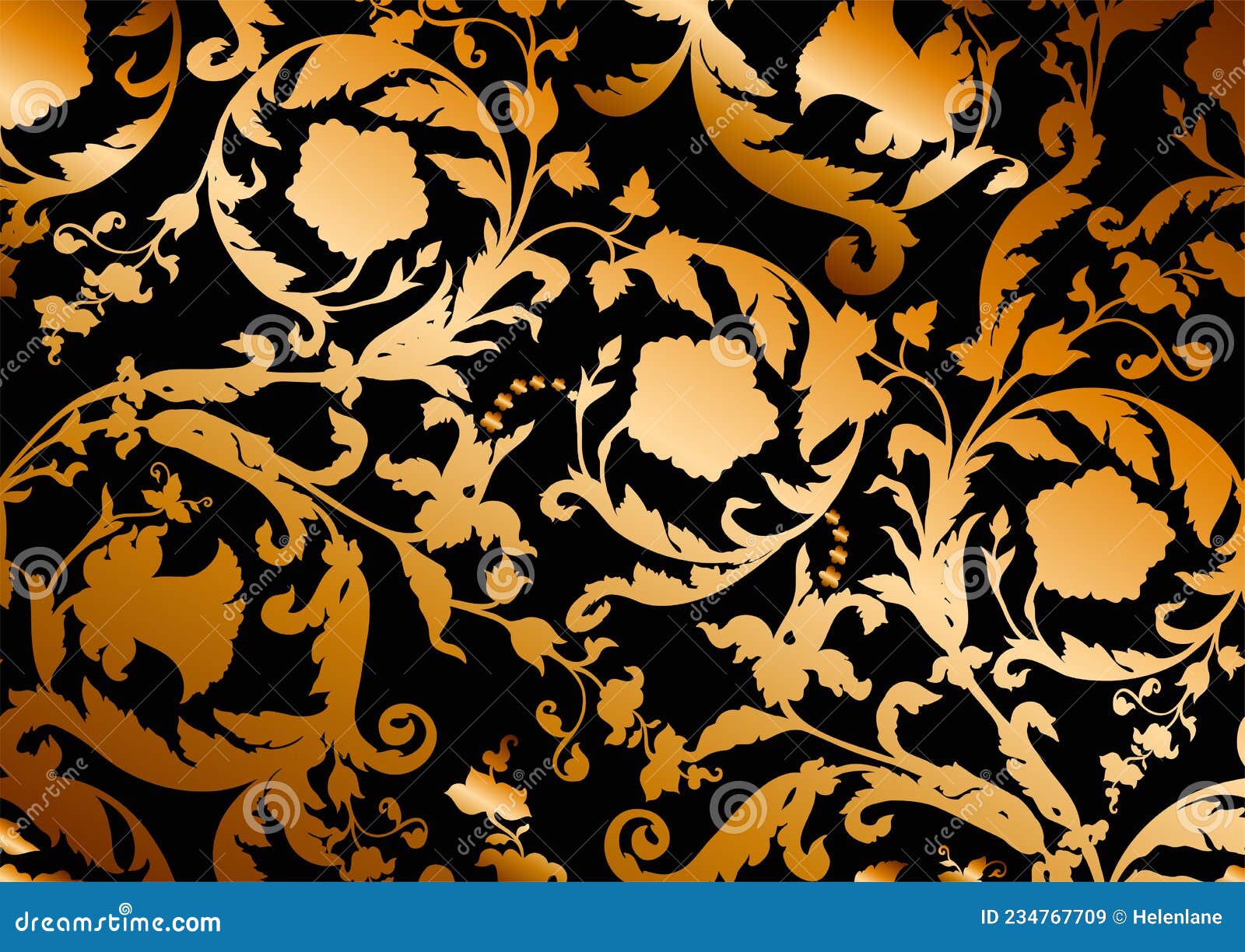 Seamless Pattern with Stylized Flowers in Medieval Style Stock Vector ...