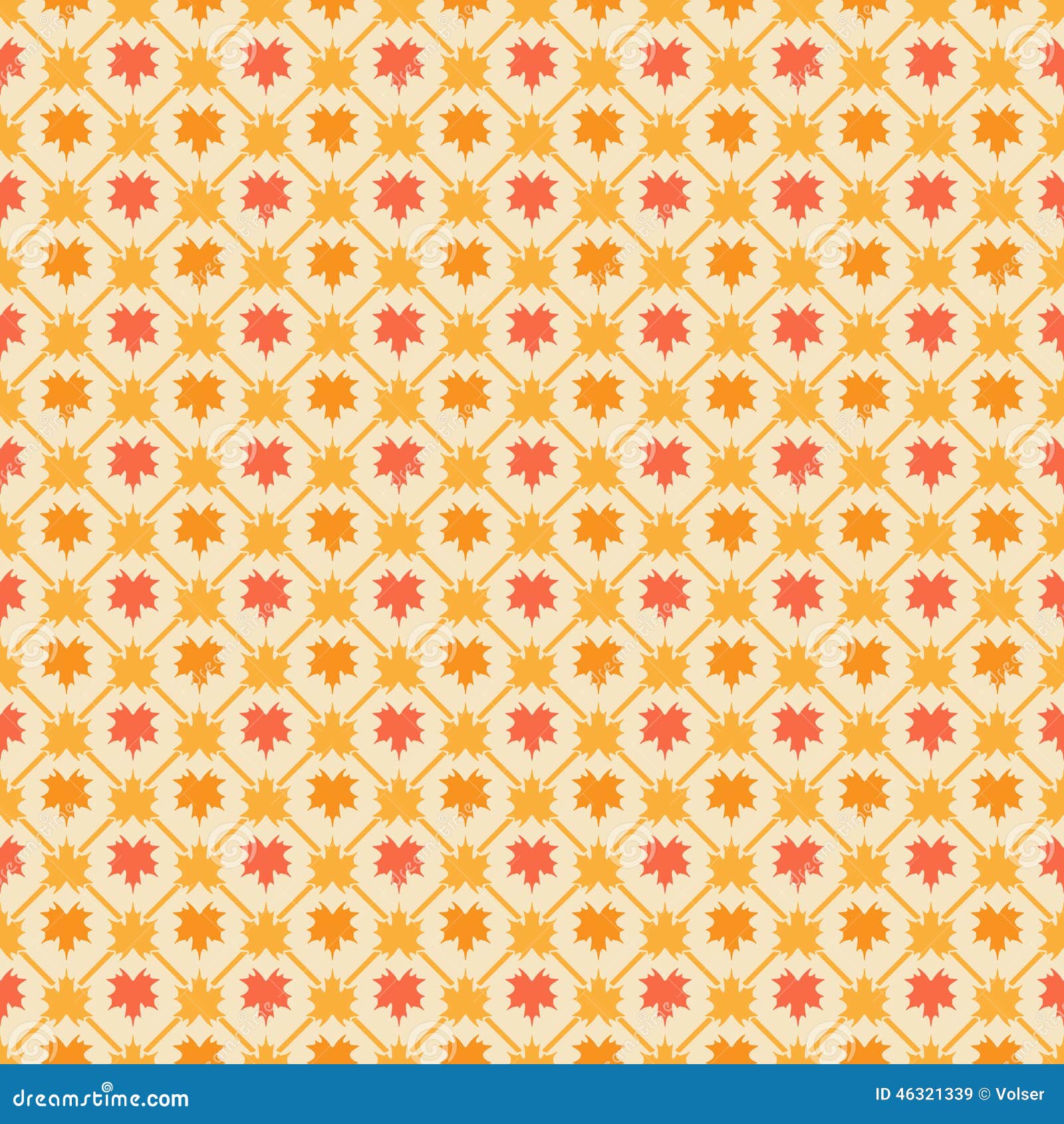 Seamless Pattern with Stylized Maple Leafs Stock Illustration ...