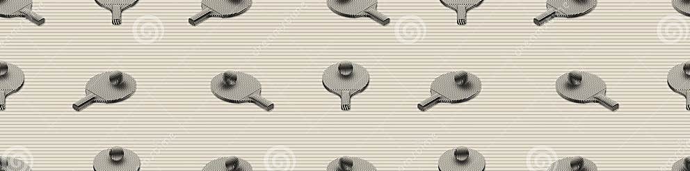 Seamless Pattern. Stylized Ping Pong Accessories Stock Illustration ...