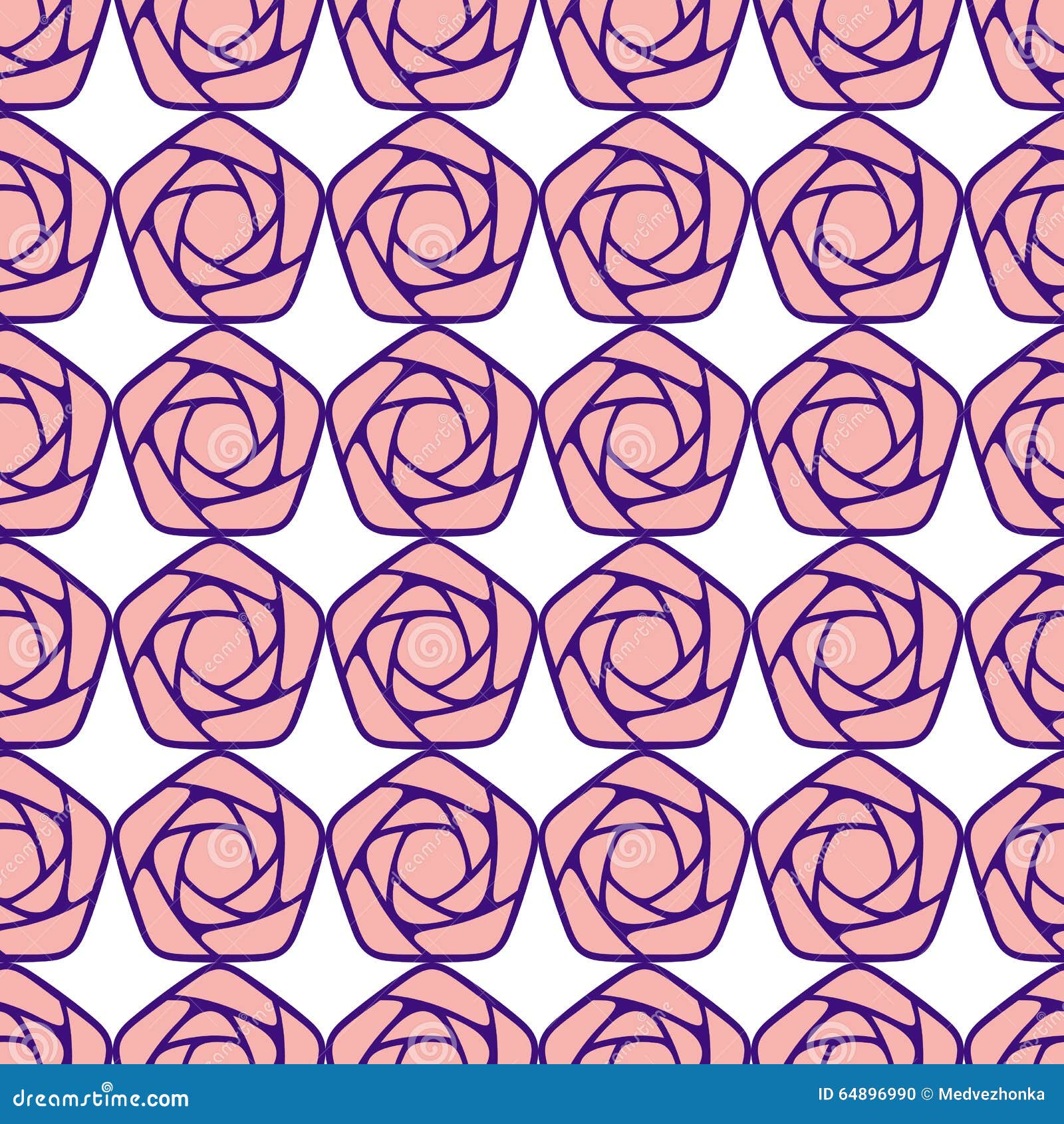 Seamless Pattern with Stylized Roses Stock Illustration - Illustration ...