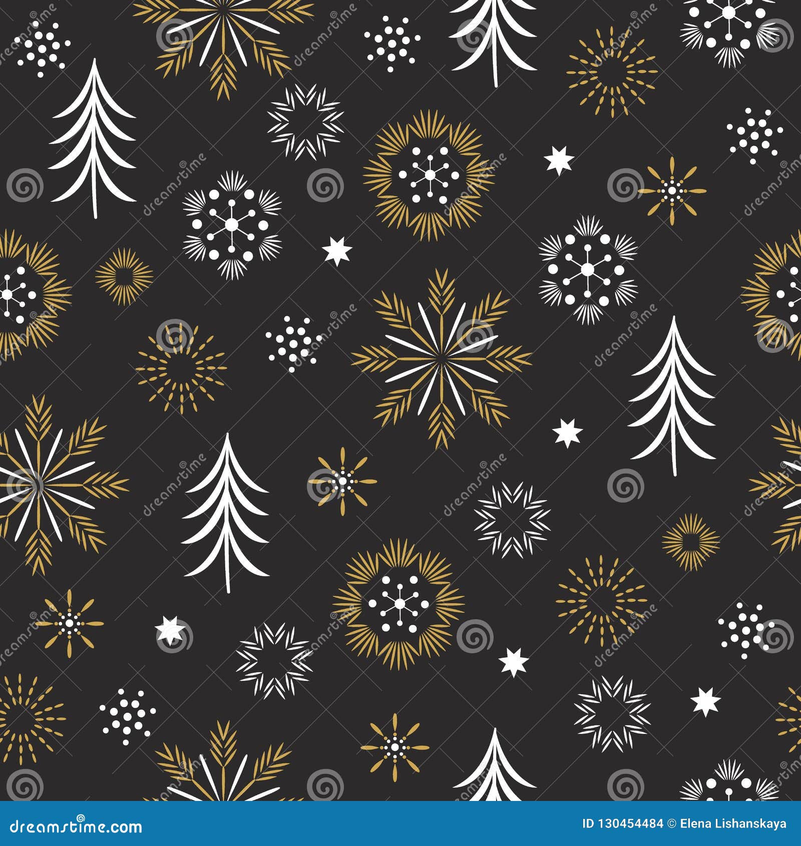 Seamless Pattern, Stylized Snowflakes Stock Vector - Illustration of ...