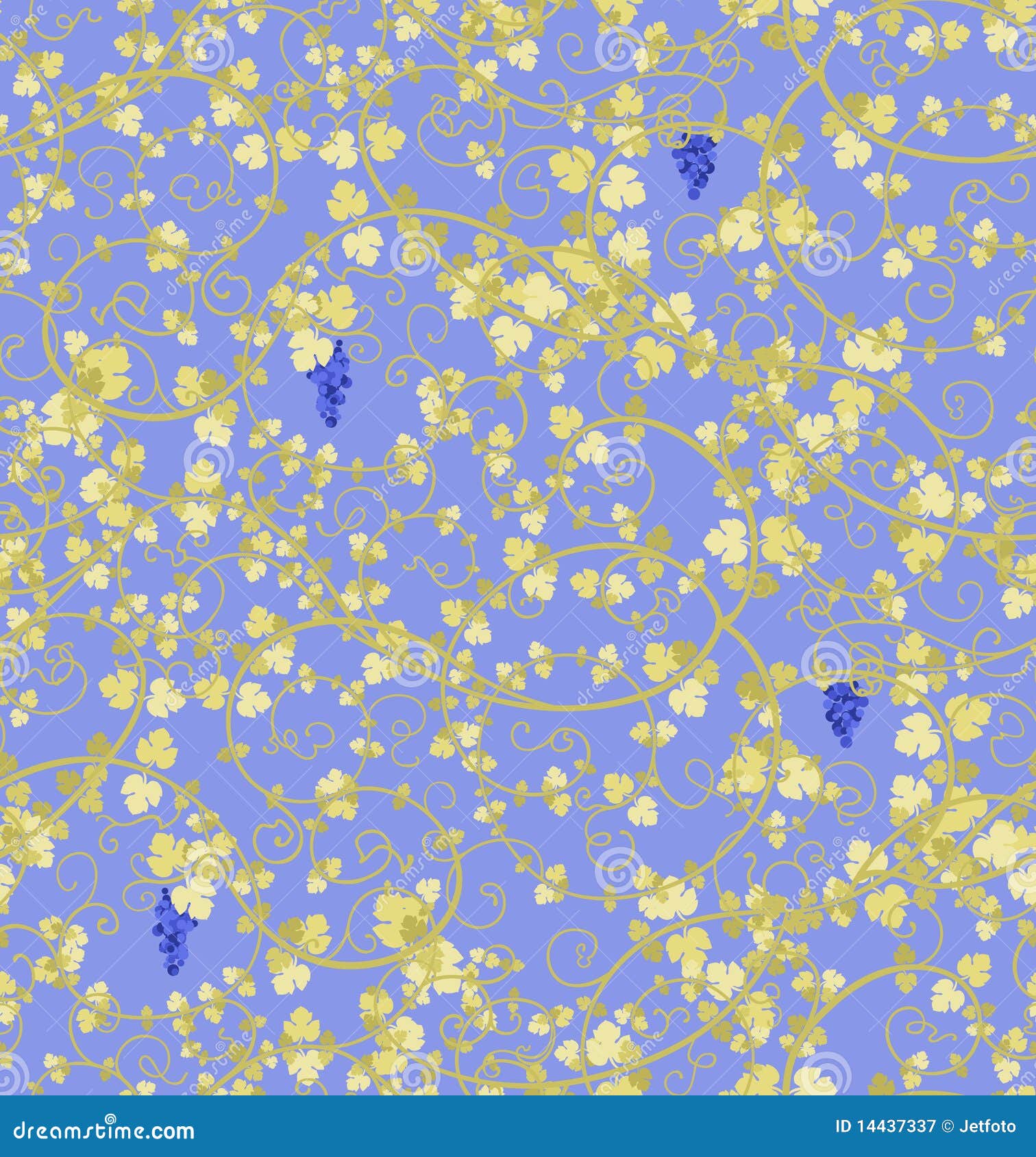 Seamless Pattern with Stylized Vine and Grapes. Stock Vector ...