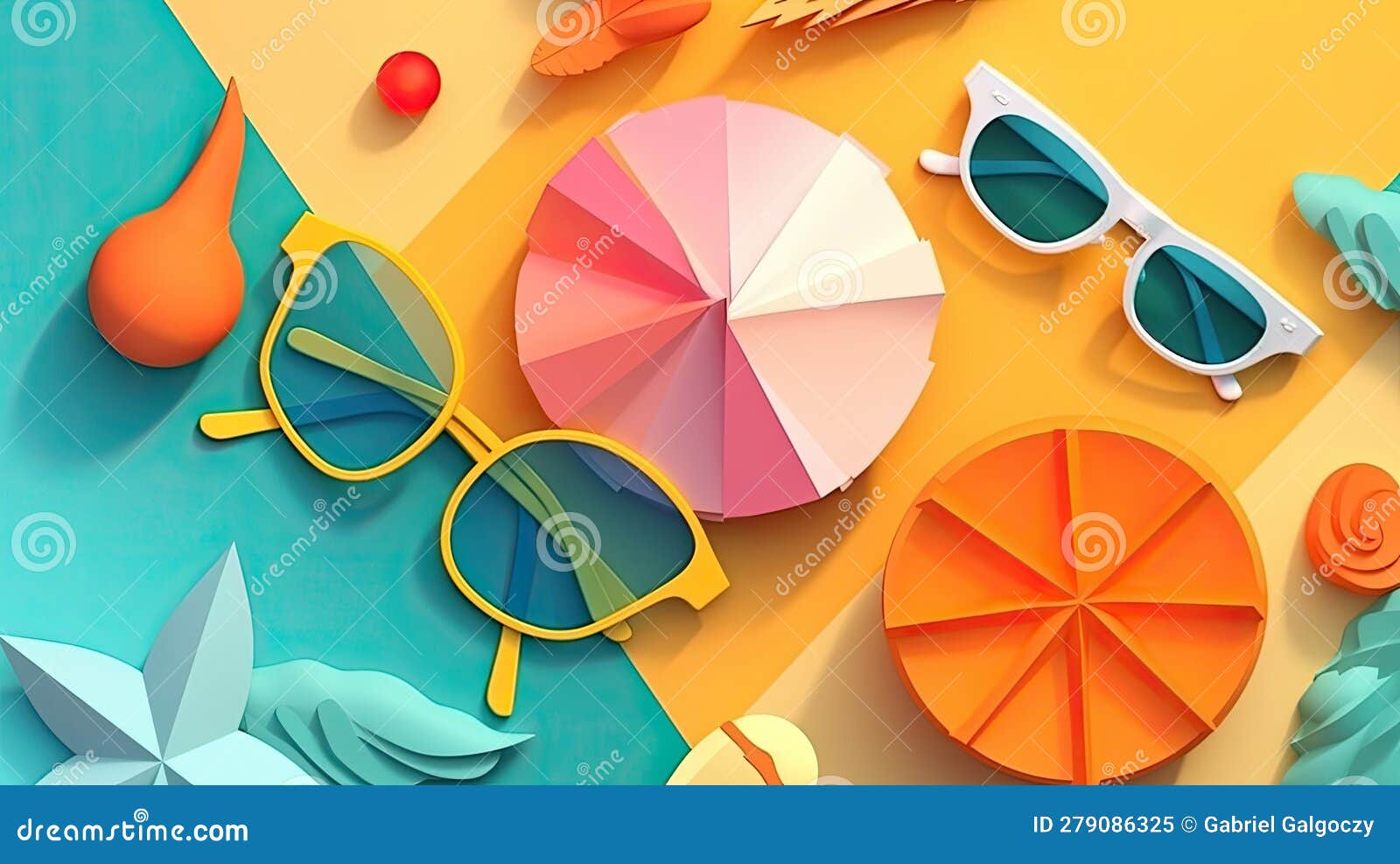 Seamless Pattern with Summer Beach Objects Stock Illustration ...