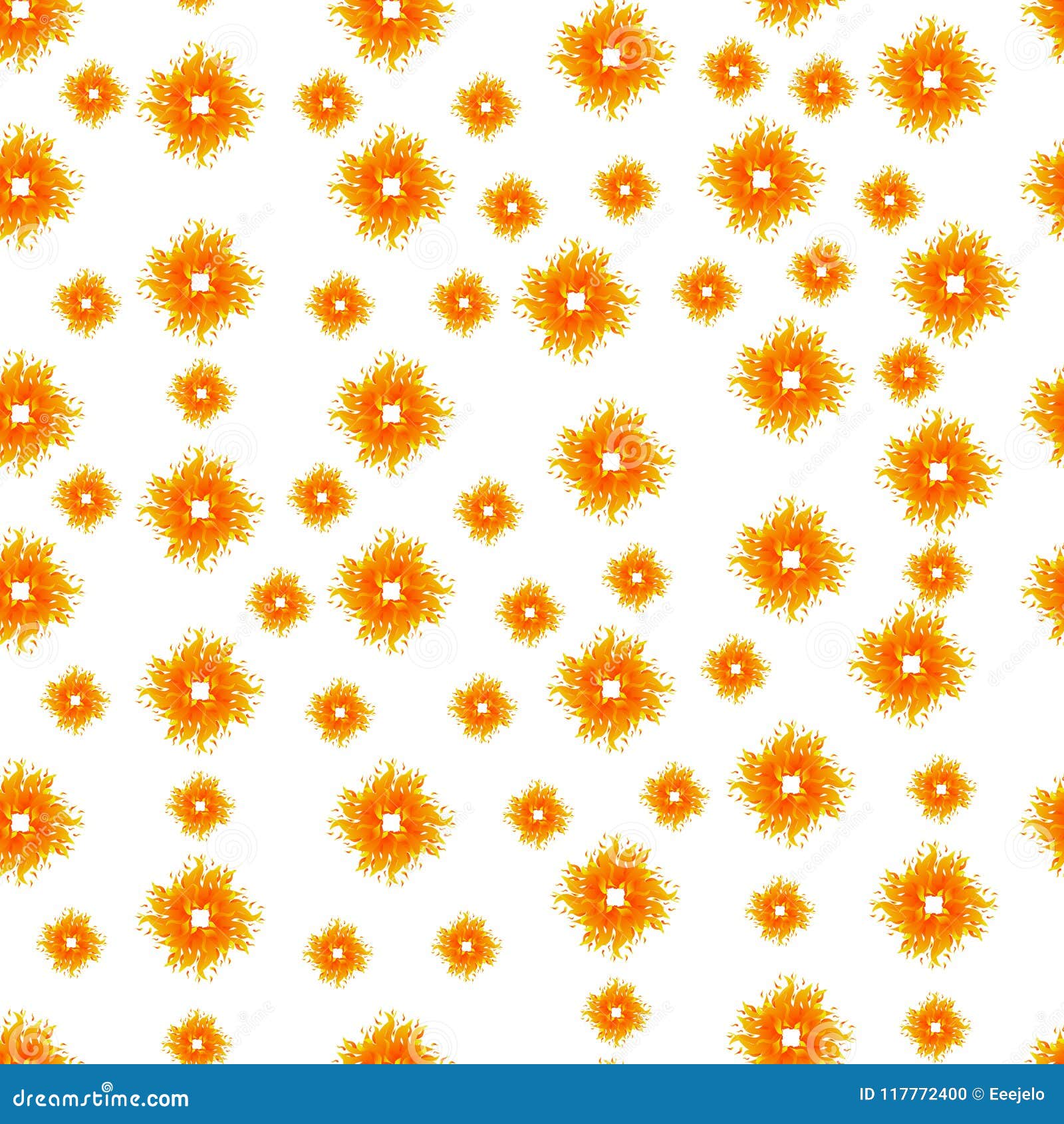 Seamless Pattern with Summer Sun Shapes. Vector Illustration on a White ...
