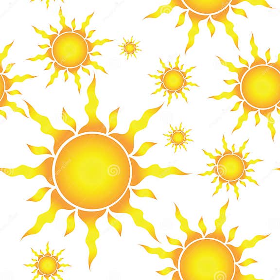 Seamless pattern with sun stock vector. Illustration of curled - 24901147