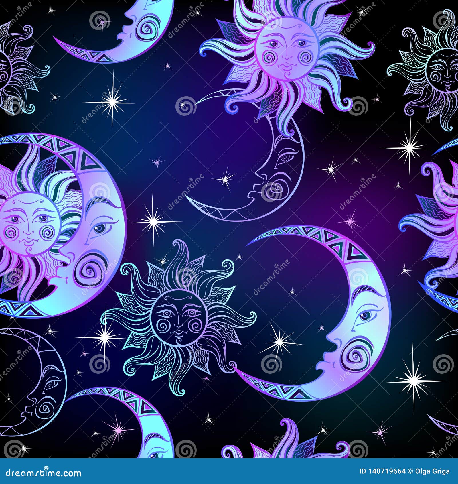 Moon Pattern Seamless Stock Illustrations – 27,703 Moon Pattern ...
