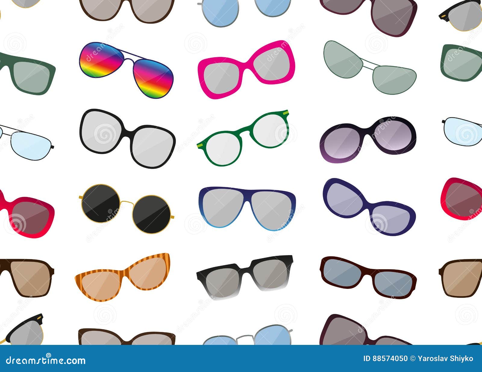 Seamless Pattern with Sunglasses Stock Vector - Illustration of ...