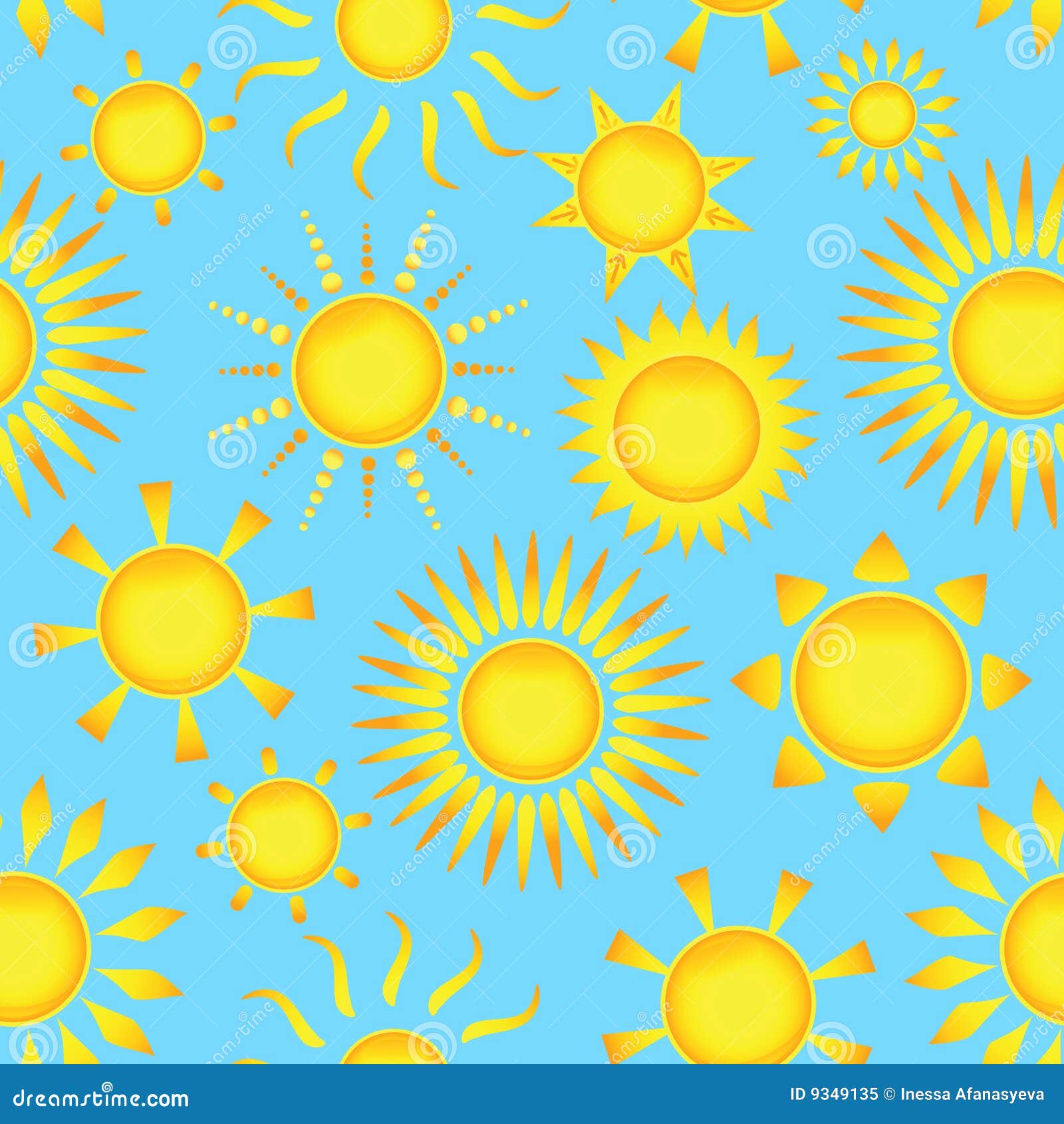 Seamless pattern with suns stock vector. Illustration of power - 9349135