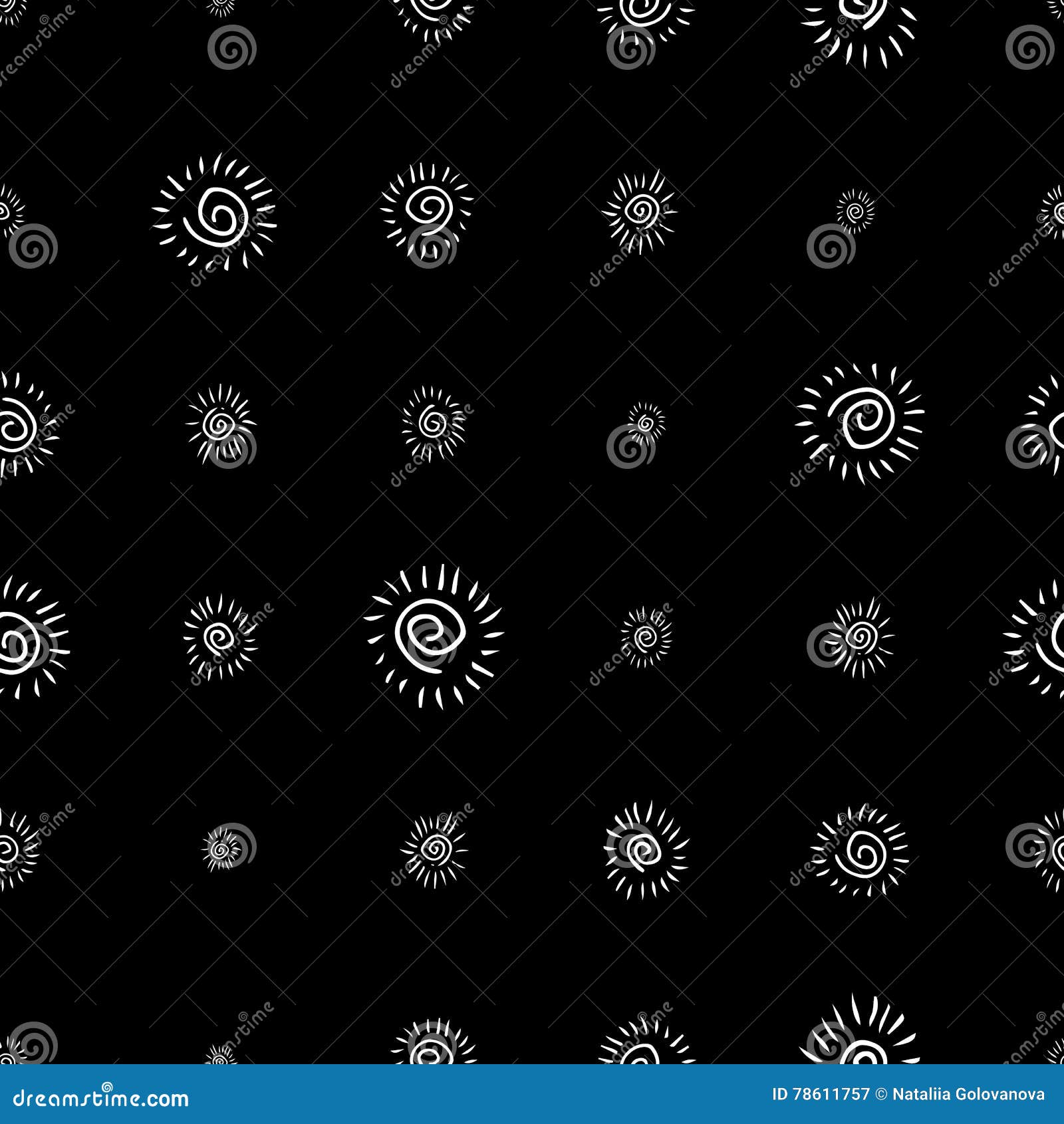 Seamless Pattern with Suns. Stock Vector - Illustration of black ...