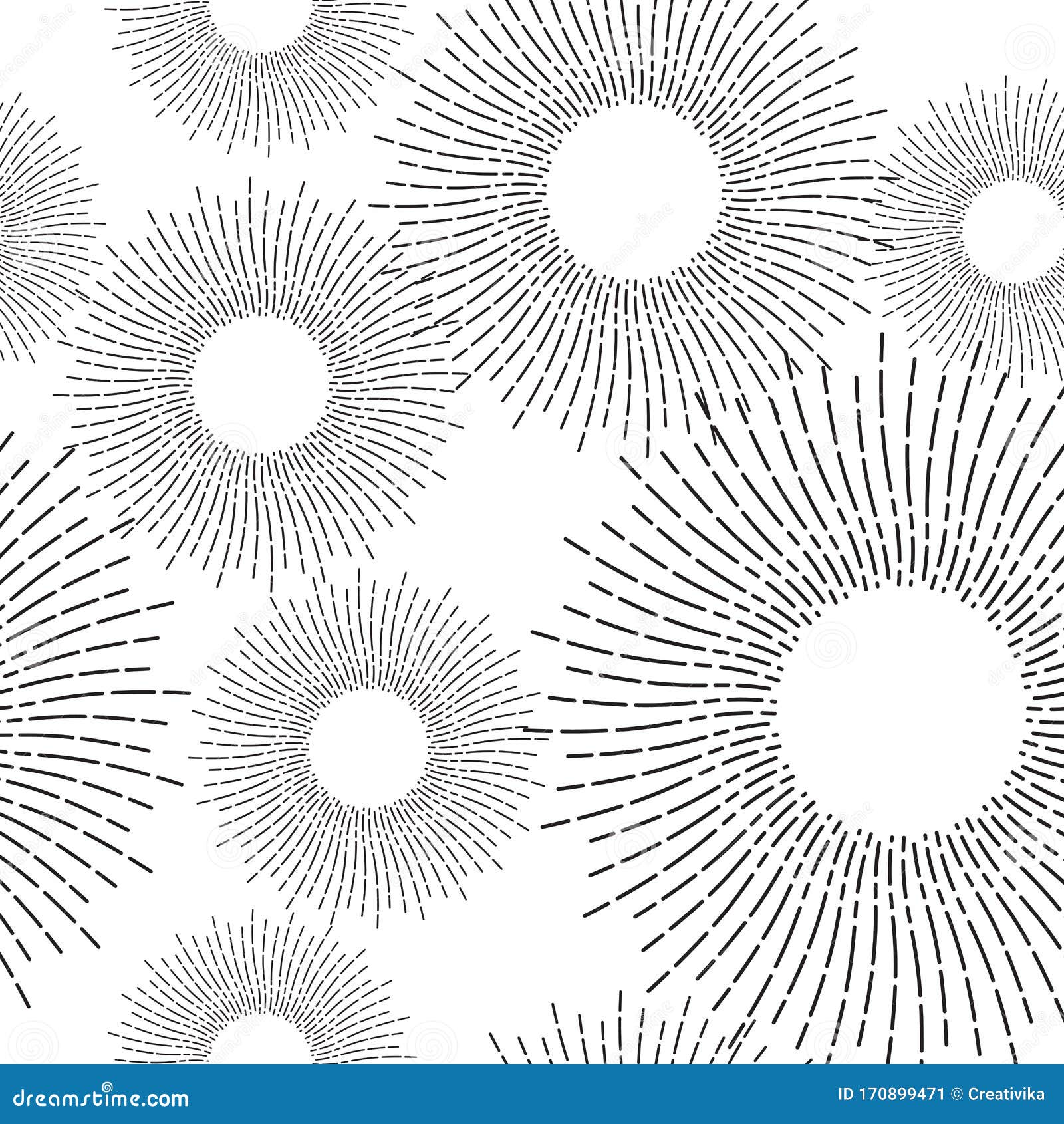 Sunshine Rays Retro Seamless Pattern Stock Vector - Illustration of ...
