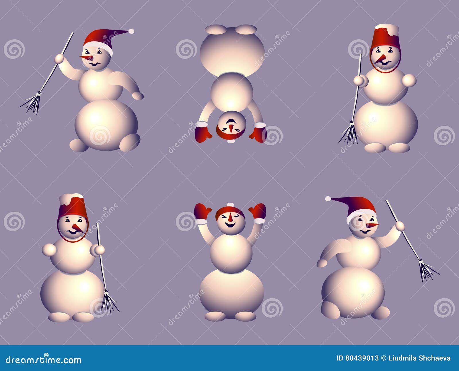 Group Of Snowmen Snowman Clip Art Royalty-Free Illustration ...