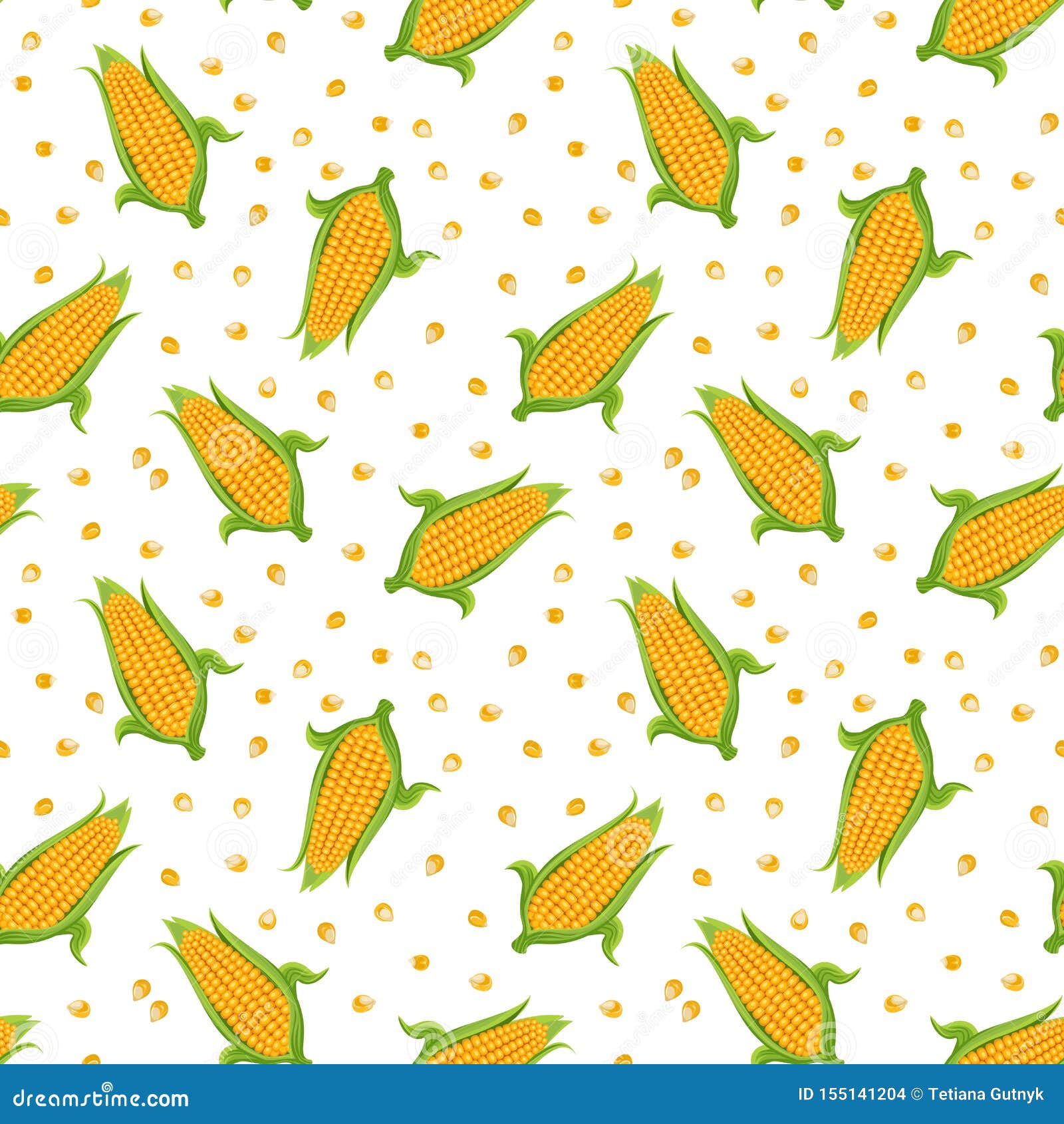 Seamless Pattern with Sweet Corn and Grains. Stock Vector ...